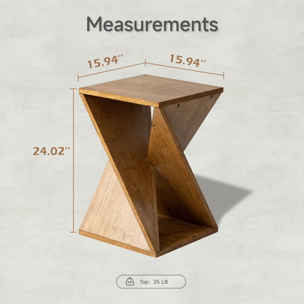 Wrought Studio™ Farmhouse Square Solid Wood End Table With Twisted ...