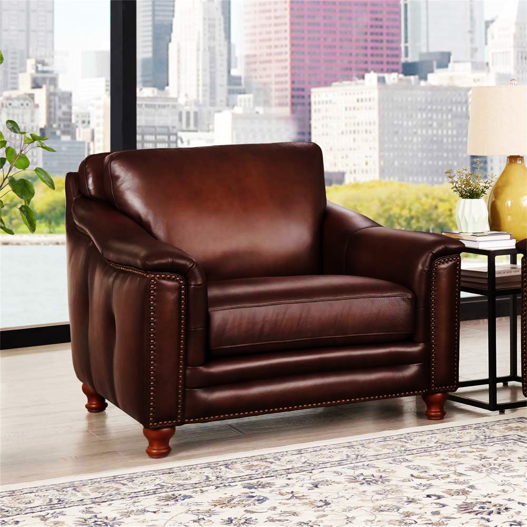 Canora Grey Belfast Top Grain Leather Chair | Wayfair