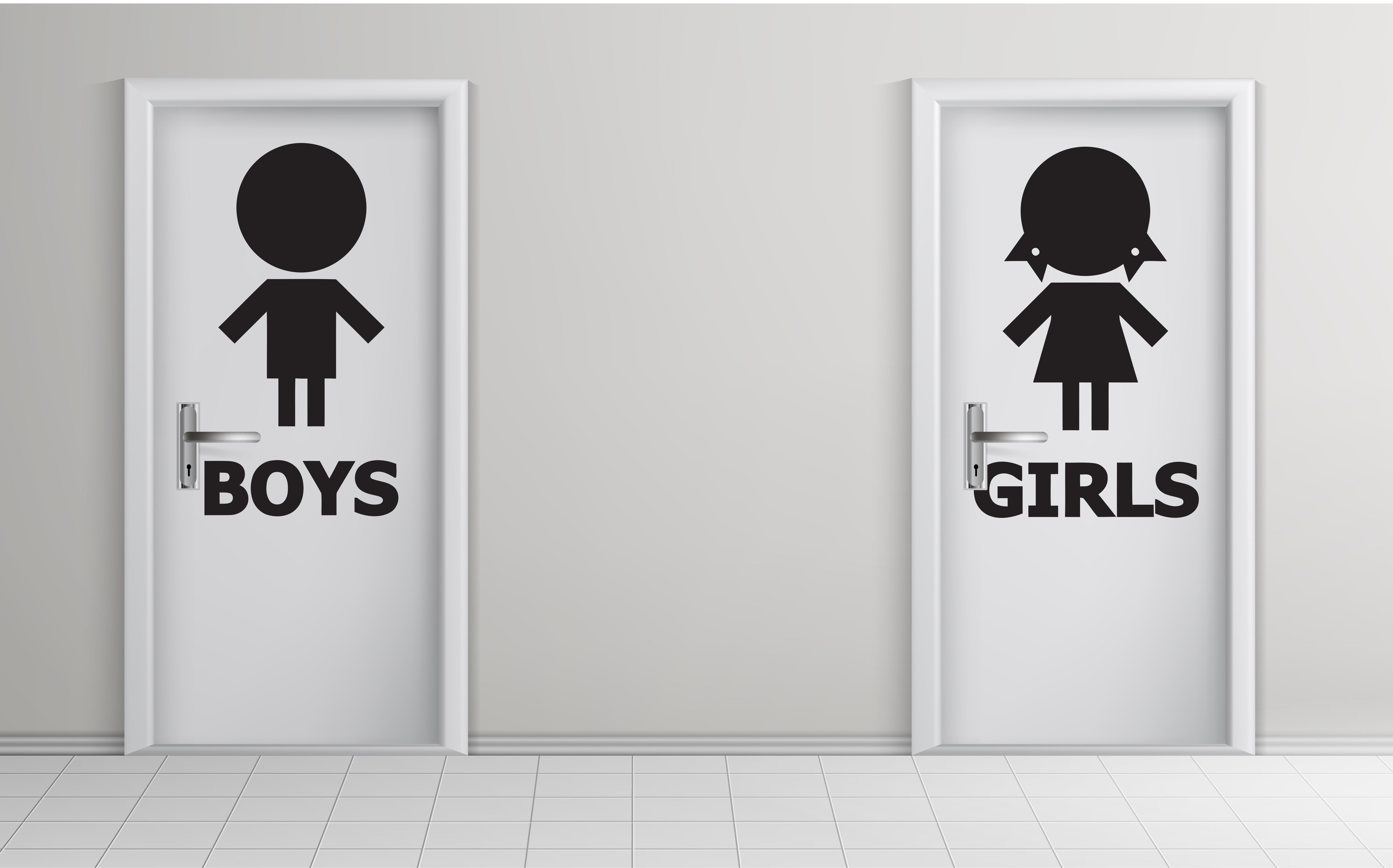 Latitude Run® Kids Bathroom Sign Decal, Kids Bathroom Door Decor ...