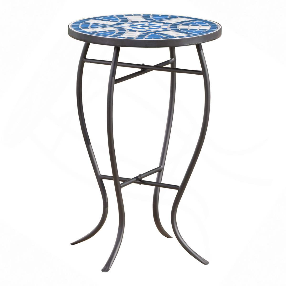 Mercer41 Mediterranean Style Side Table - Handcrafted Tile Top - Iron ...
