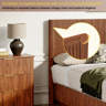 Corrigan Studio® Bed Frame With LED Lights, Modern Wooden Corrugated ...