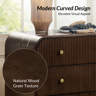 Hokku Designs Melisa Modern 28"W 3-Drawer Fluted Curved End Table ...