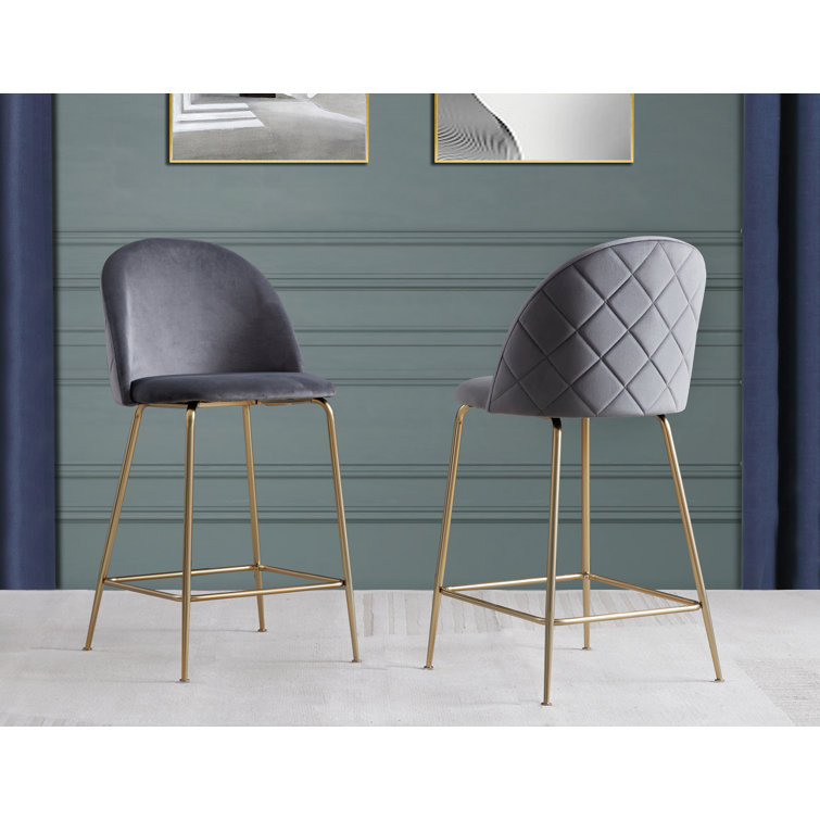 Everly Quinn Loxton Upholstered 26'' Counter Stool & Reviews | Wayfair