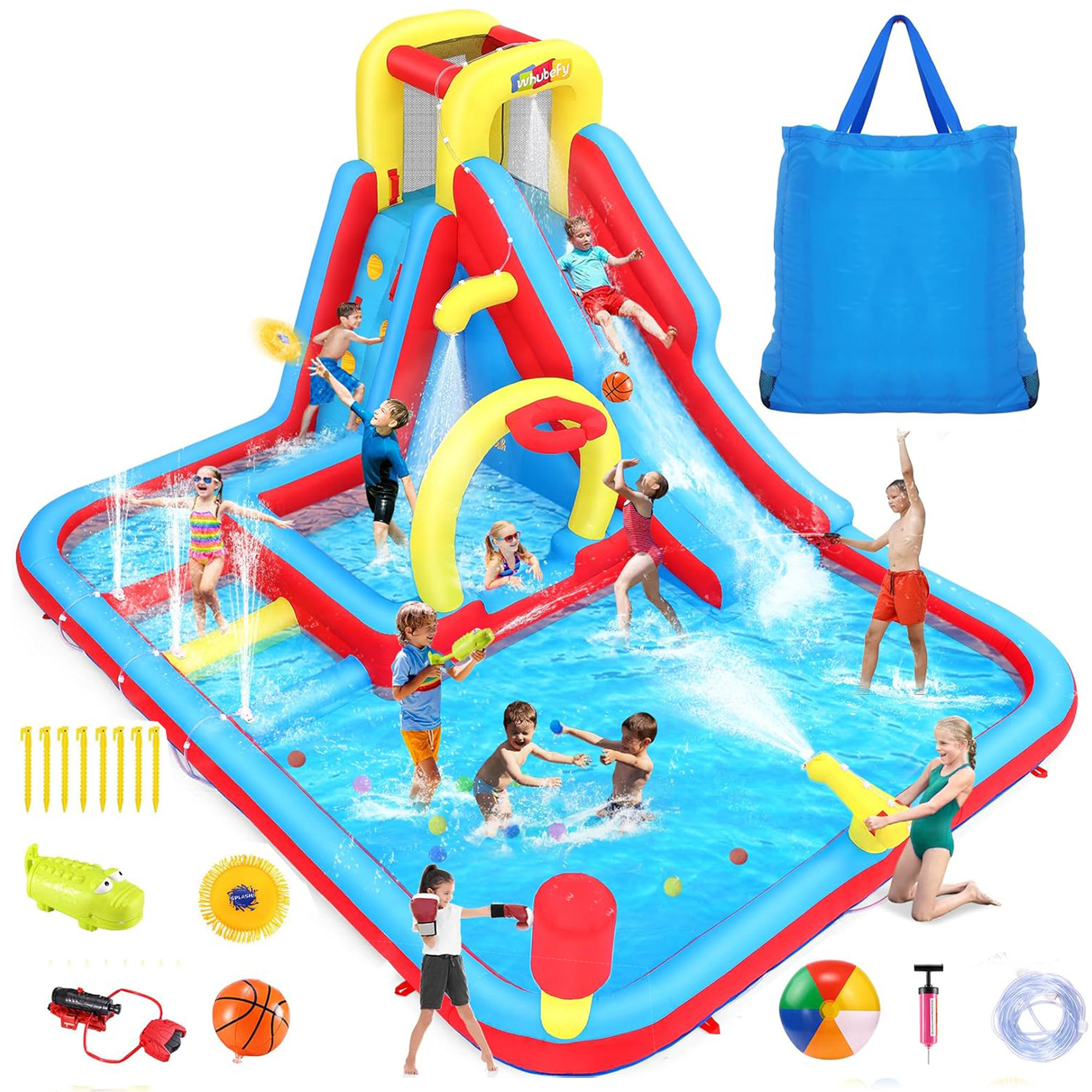 DreamDwell Home 13X10ft Mega Inflatable Water Slide Park - 6.8FT Giant ...