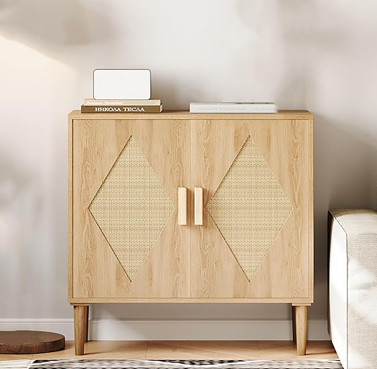 Bay Isle Home™ Vine Woven Two Door Home Storage Cabinet Storage Cabinet ...