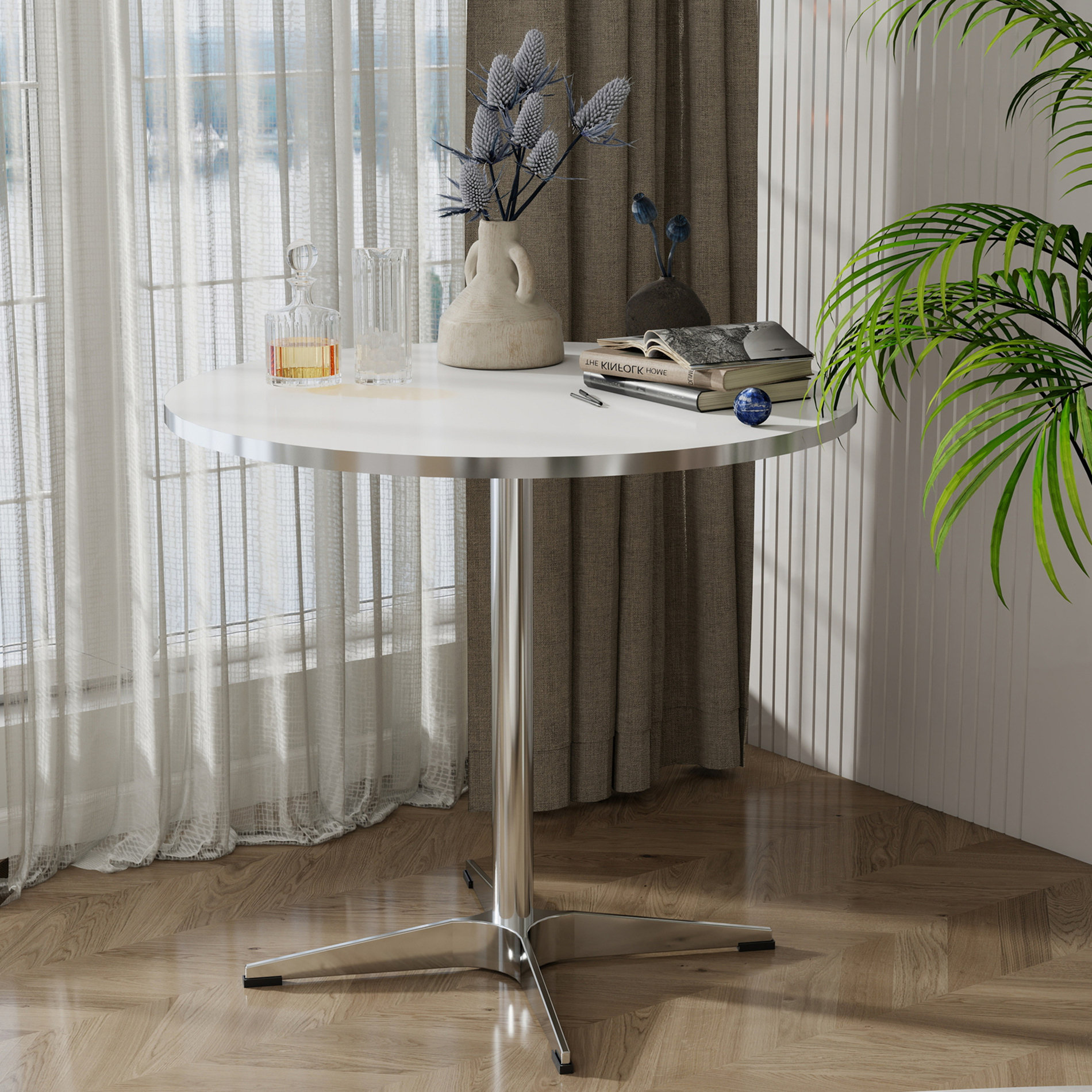 Wrought Studio 31.38" Round Dining Table, Modern Small Round Table ...