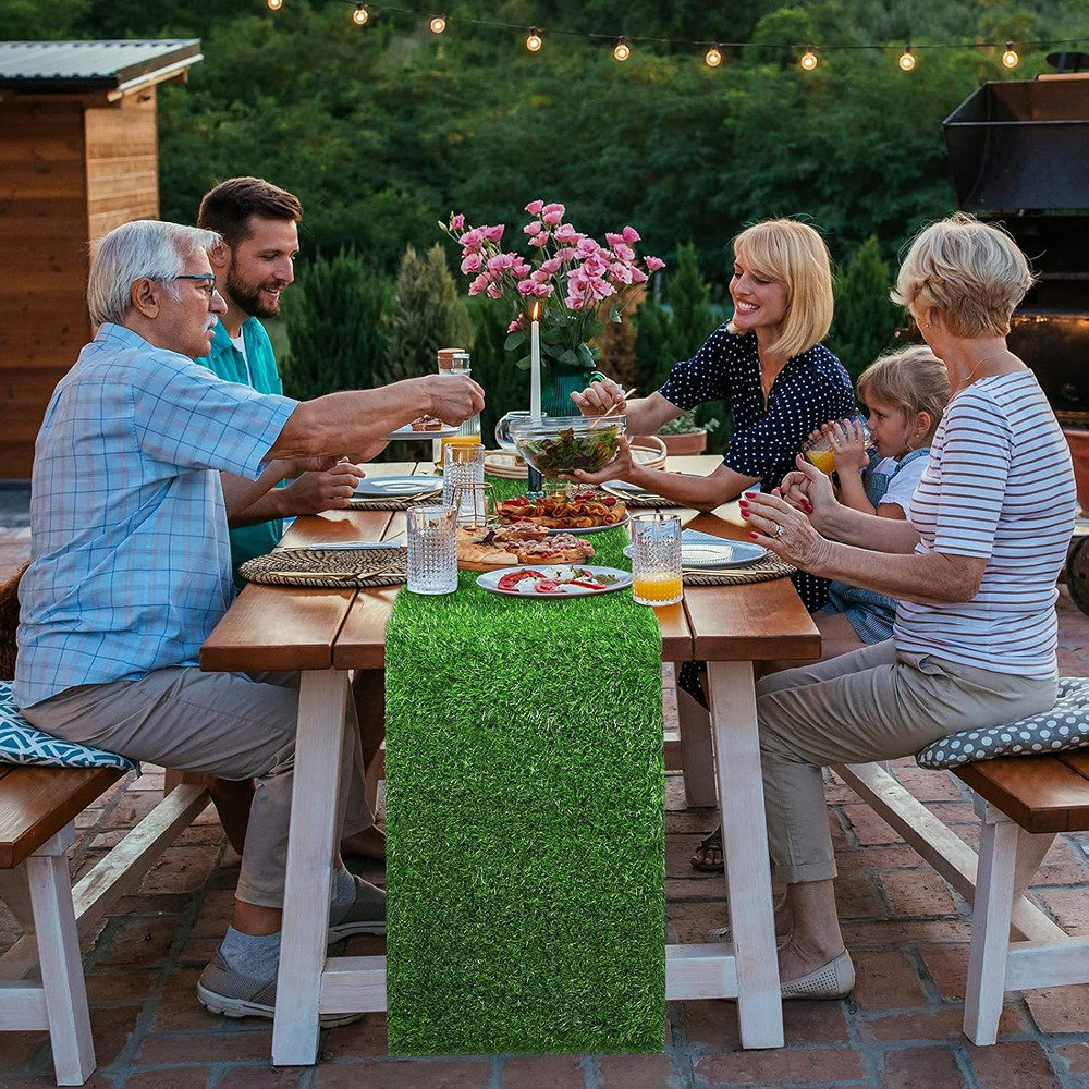 MAXAYA Artificial Grass Table Runners 12 X 108 Inch Green Grass ...