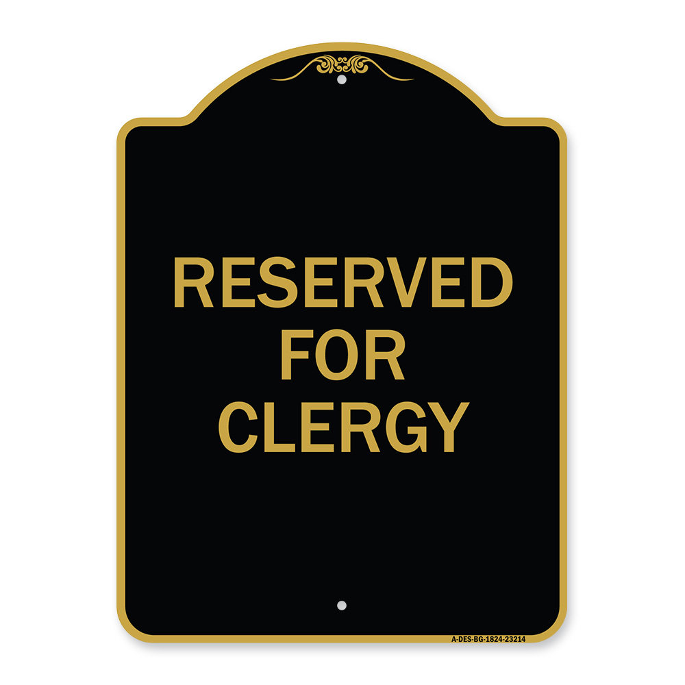 Signmission Designer Series Sign - Reserved For Clergy | Green & White ...