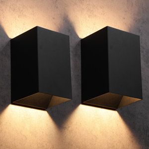 Wrought Studio™ Cascade LED Square Wall Sconces Outdoor Modern Up ...