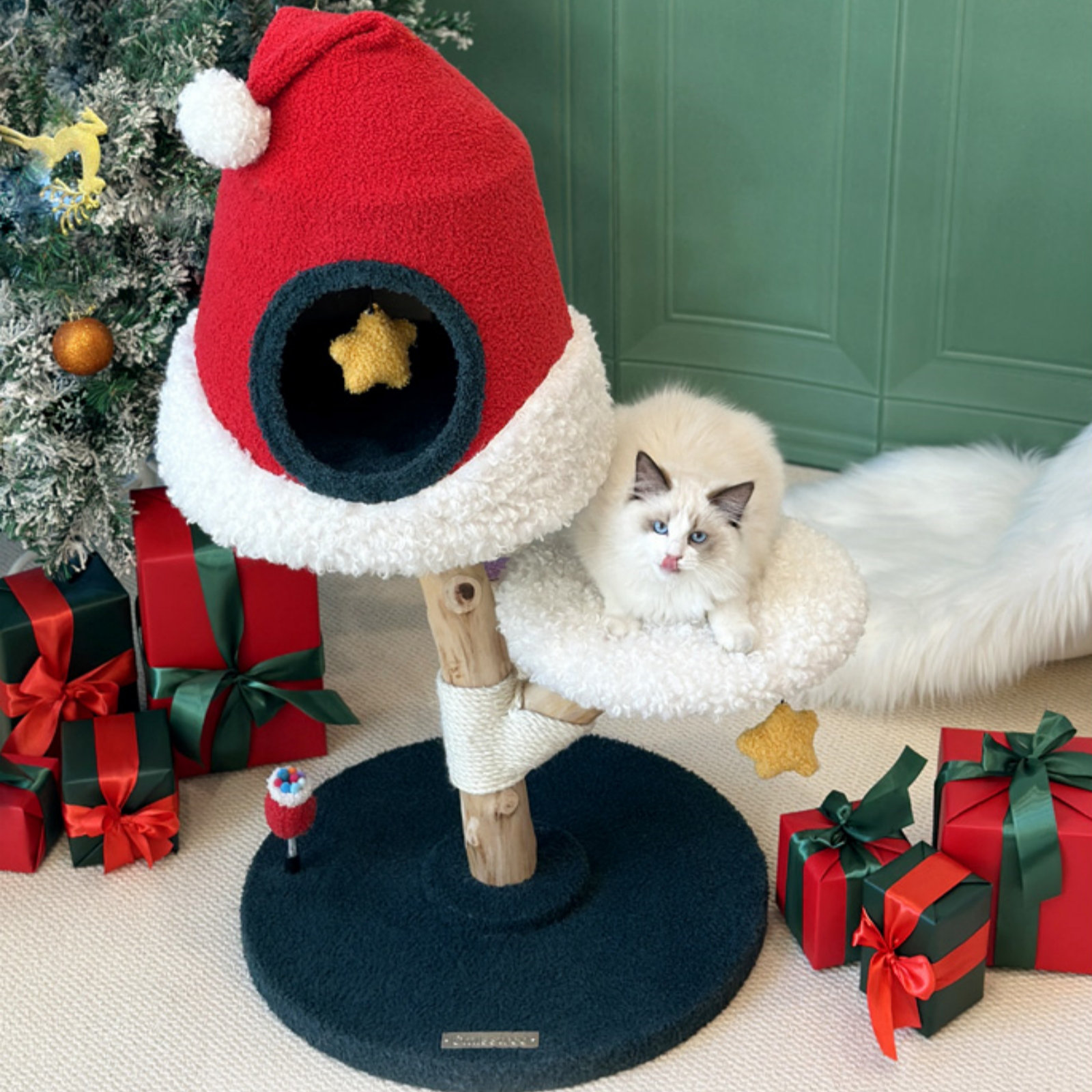 Tucker Murphy Pet™ Santa Hat Cat Tree With Scratching Posts For Indoor ...