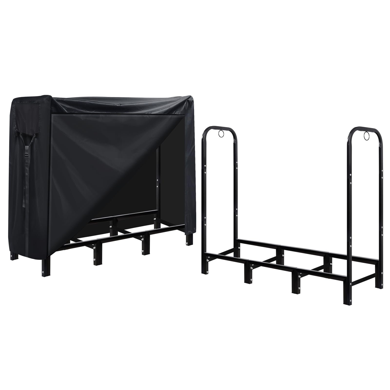 Hokku Designs Durable 4-Foot Firewood Rack With Cover - Scratch ...