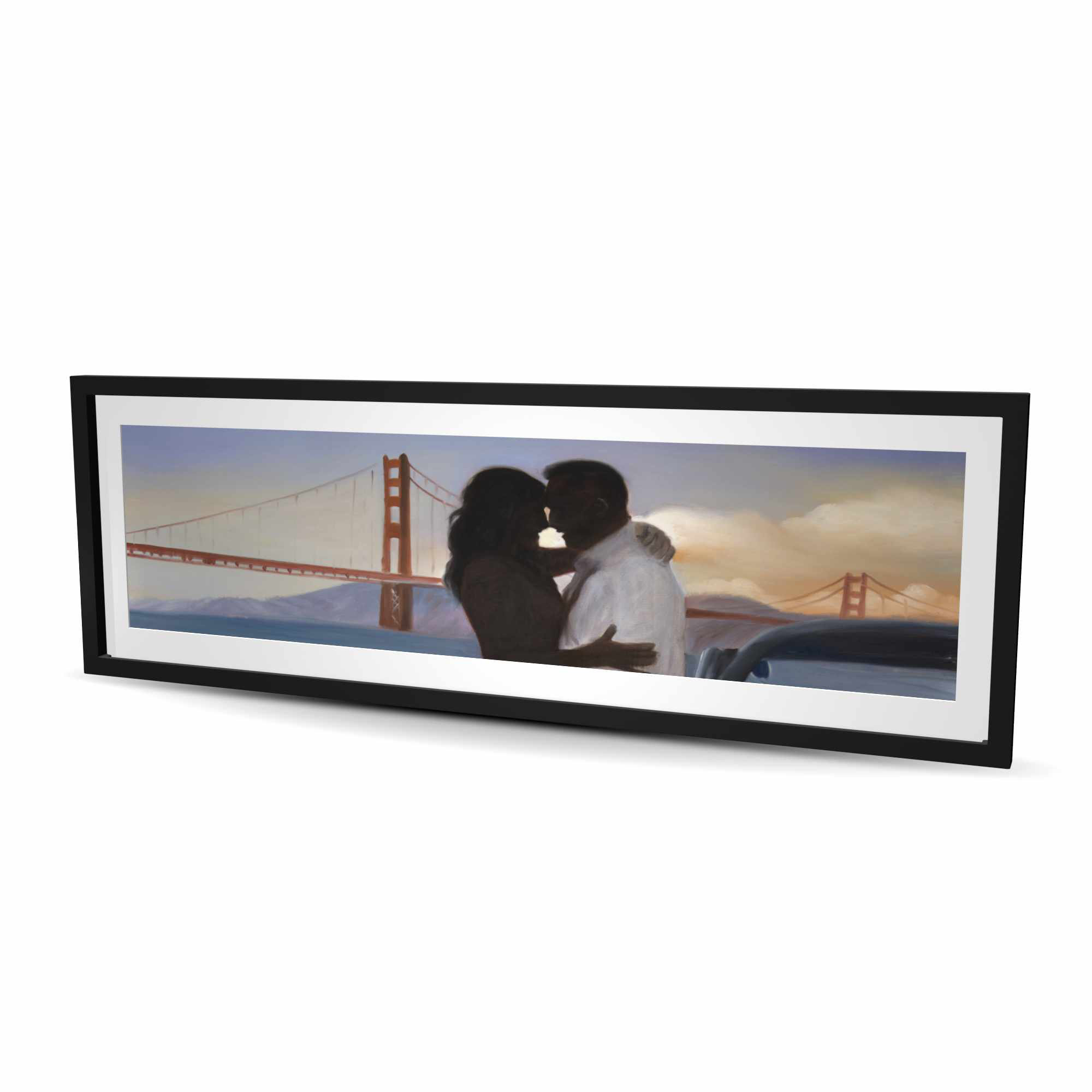 Lark Manor™ A Loving Couple in San Francisco - Framed Matted Print ...