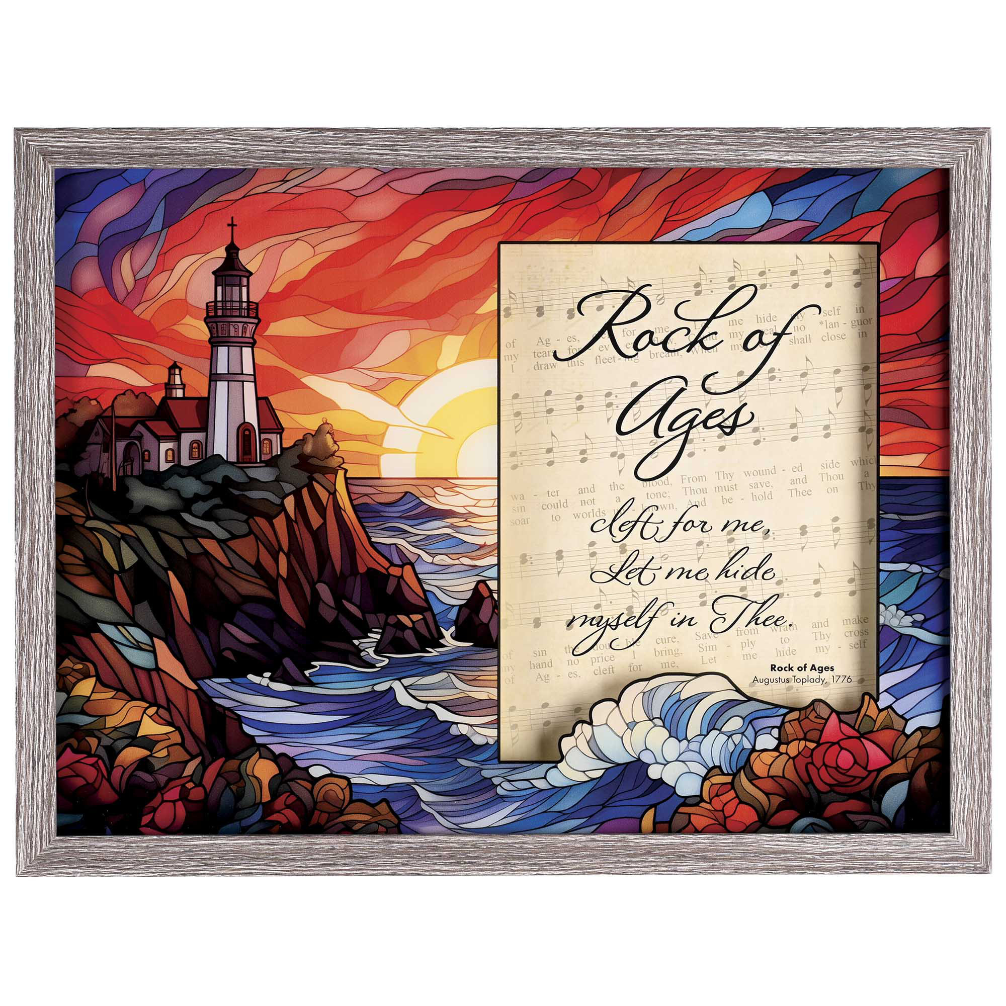 Charlton Home® Framed Wall Art Rock Of Ages 16X12 | Wayfair