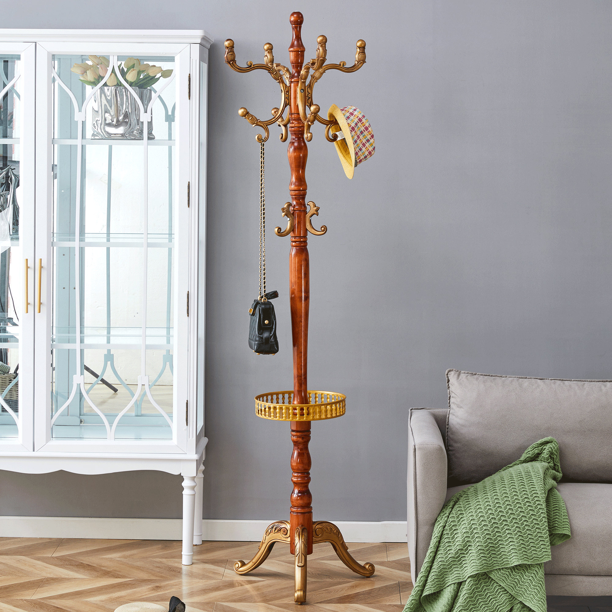 Charlton Home® Living Space Solid Wood Hanger: Modern, Simple Coat ...