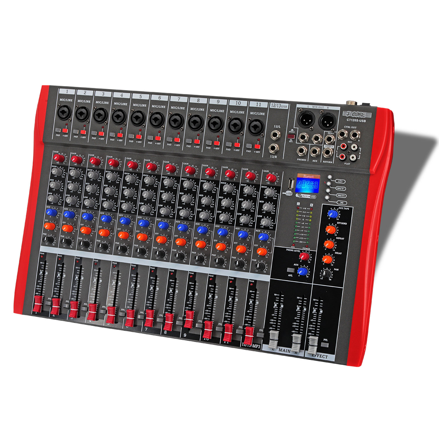 5 Core Audio Mixer 12 Channel DJ Controller Professional Sound Board ...