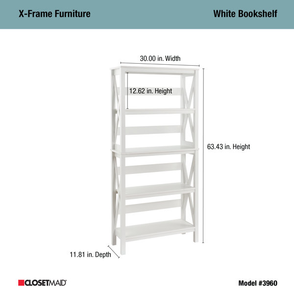 ClosetMaid X-Frame Furniture 63.43" H x 30" W Etagere Bookcase ...