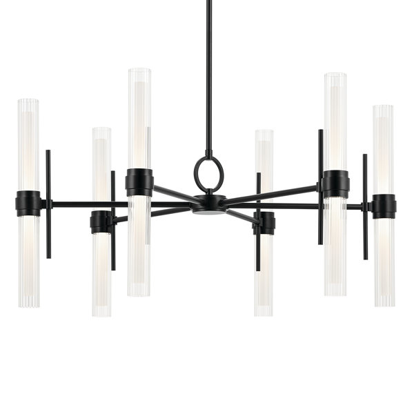Kichler Lighting 33 Inch LED 12 Light Chandelier with Clear Fluted ...