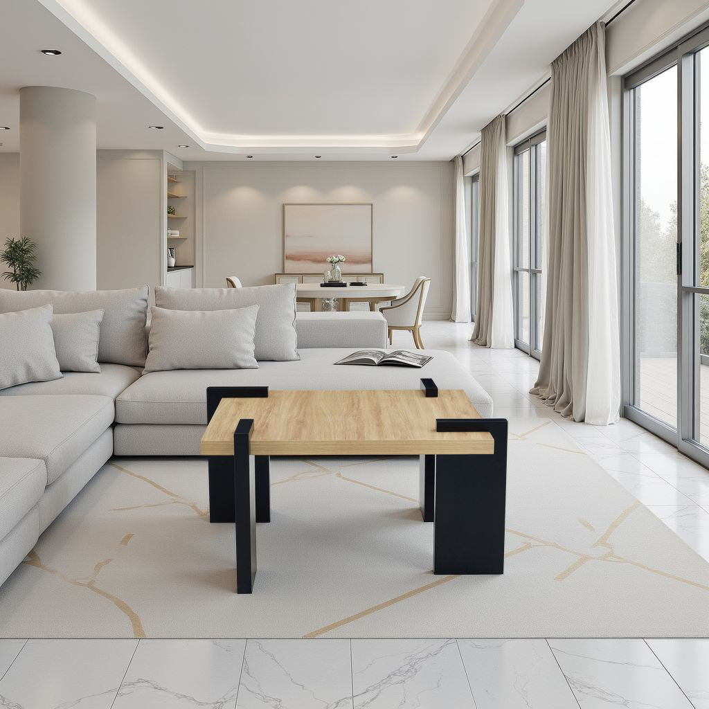 Ebern Designs 31.5" Square Coffee Table - Modern Minimalist MDF Table ...