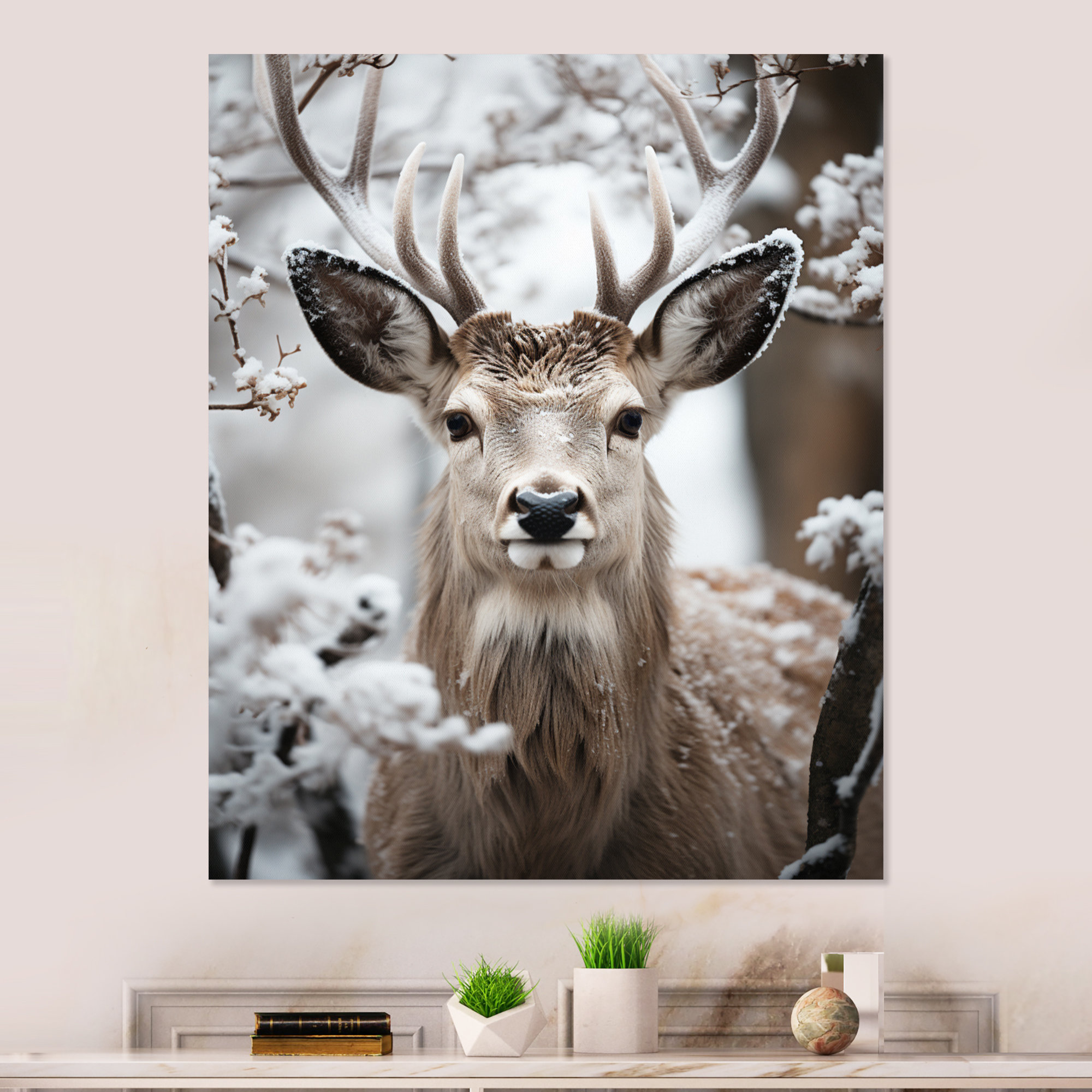 Millwood Pines Animal Winter Deer - Animals Deer Metal Wall Art Prints ...