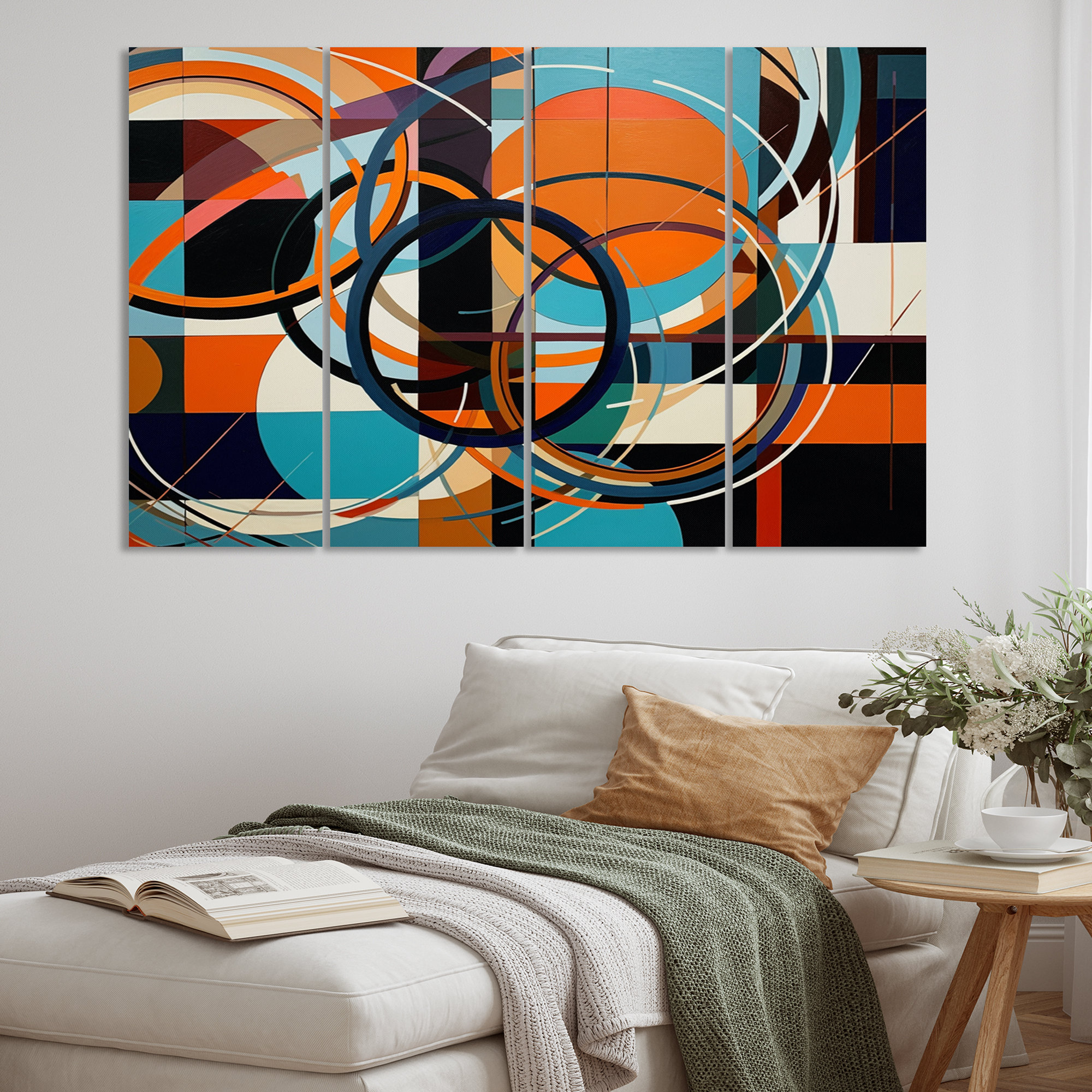 DesignArt Blue Orange Geometry Unleashed " Blue Orange Geometry ...