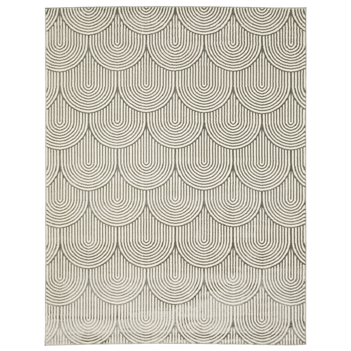 George Oliver Shilo Art Deco Arches Grey/ Ivory Area Rug | Wayfair