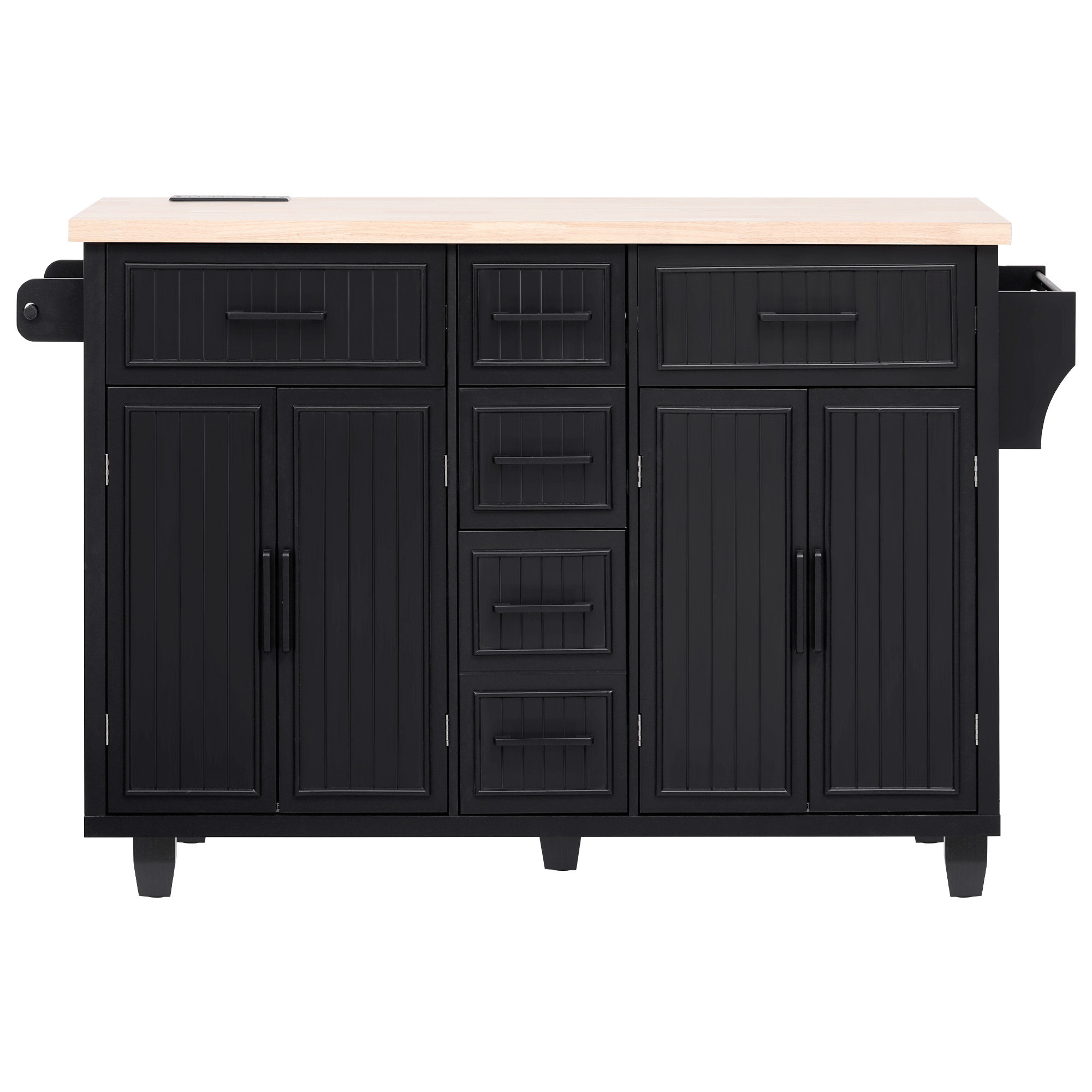Lark Manor Large Kitchen Island With Drop Leaf And Power Outlet ...