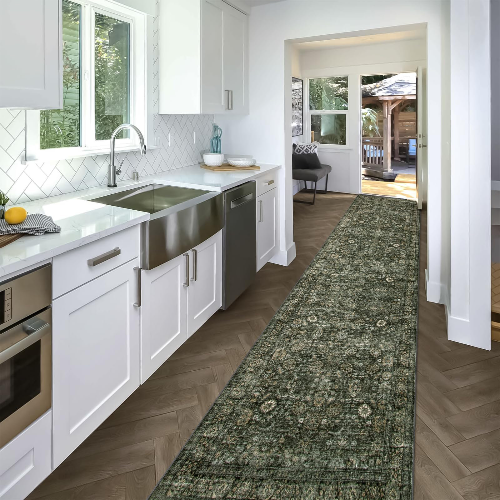 Bungalow Rose Vintage Carpet Runners For Hallway 12Ft,Washable Extra ...