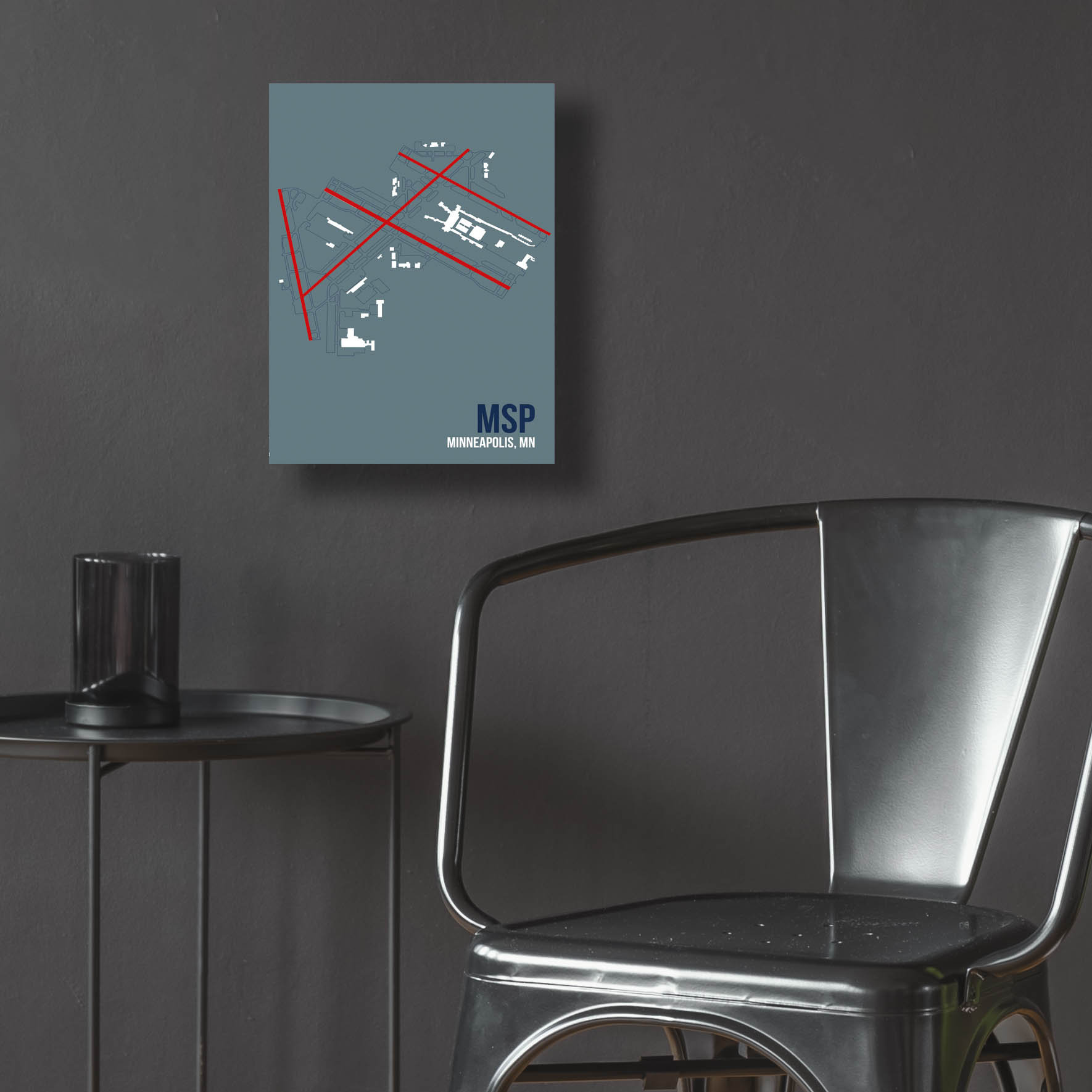 Ebern Designs 'MSP Airport Layout' by O8 Left, Acrylic Glass Wal Art ...