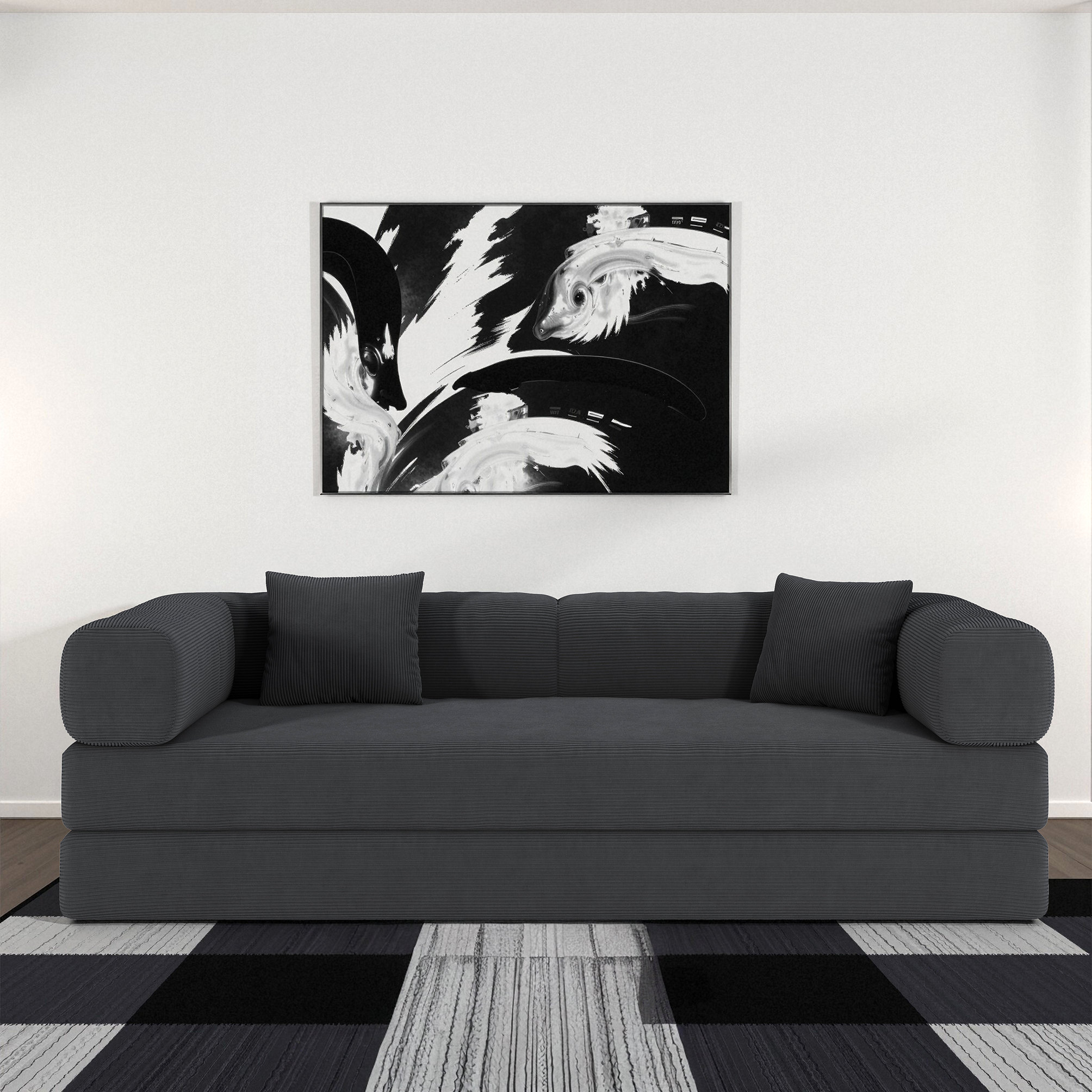 Ivy Bronx 78.8Inch Modular Sofa, Convertible Pudding Block Sofa, Floor ...