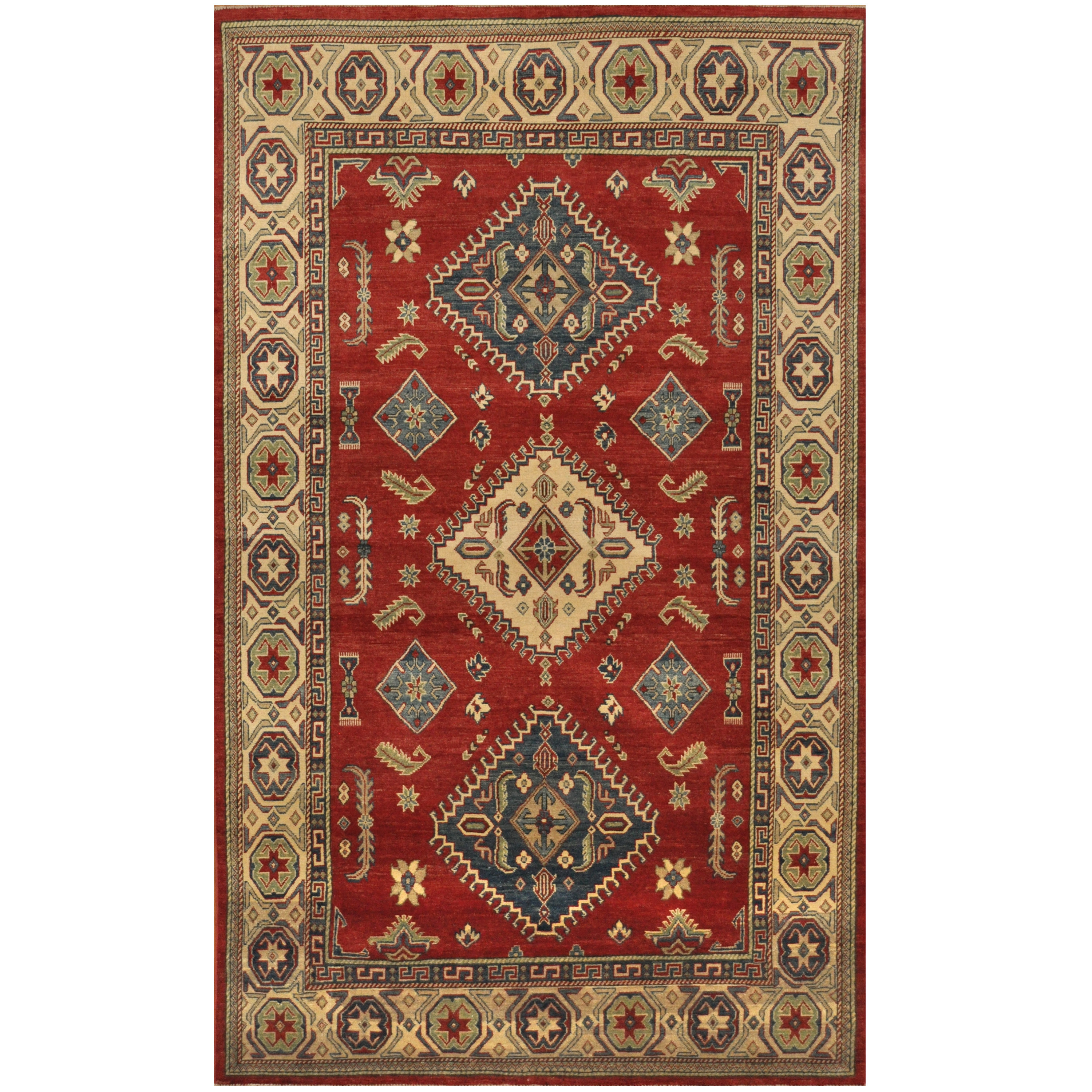 Charlton Home® Dafnee One-of-a-Kind Hand-Knotted Red/Beige 5'8" x 9'6 ...