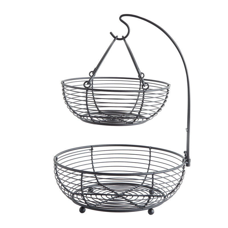 Prep & Savour Multifunction 2-Tier Fruit Bowl with Banana Hook ...