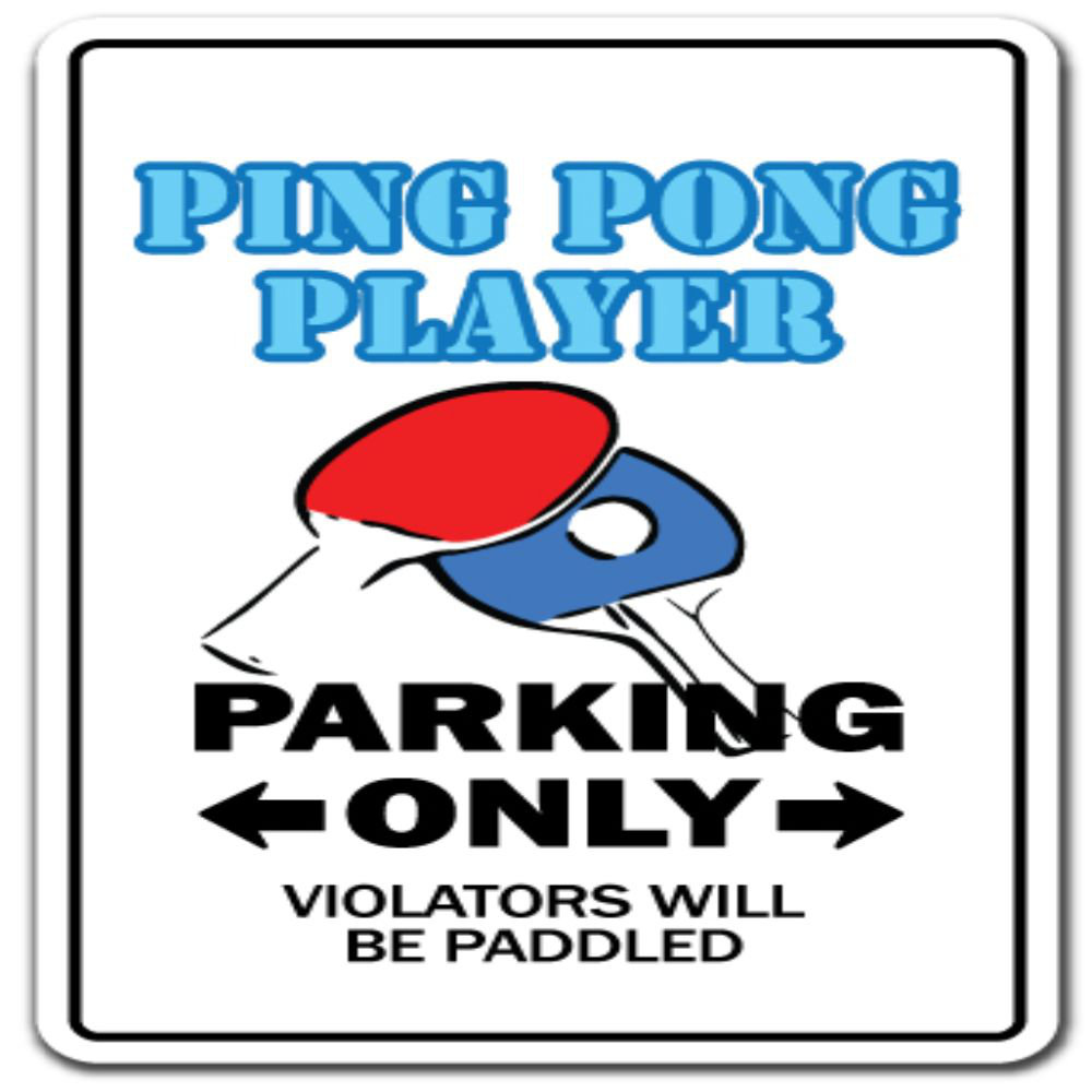 SignMission Ping Pong Player Sign Table Tennis Ball Paddle Team ...
