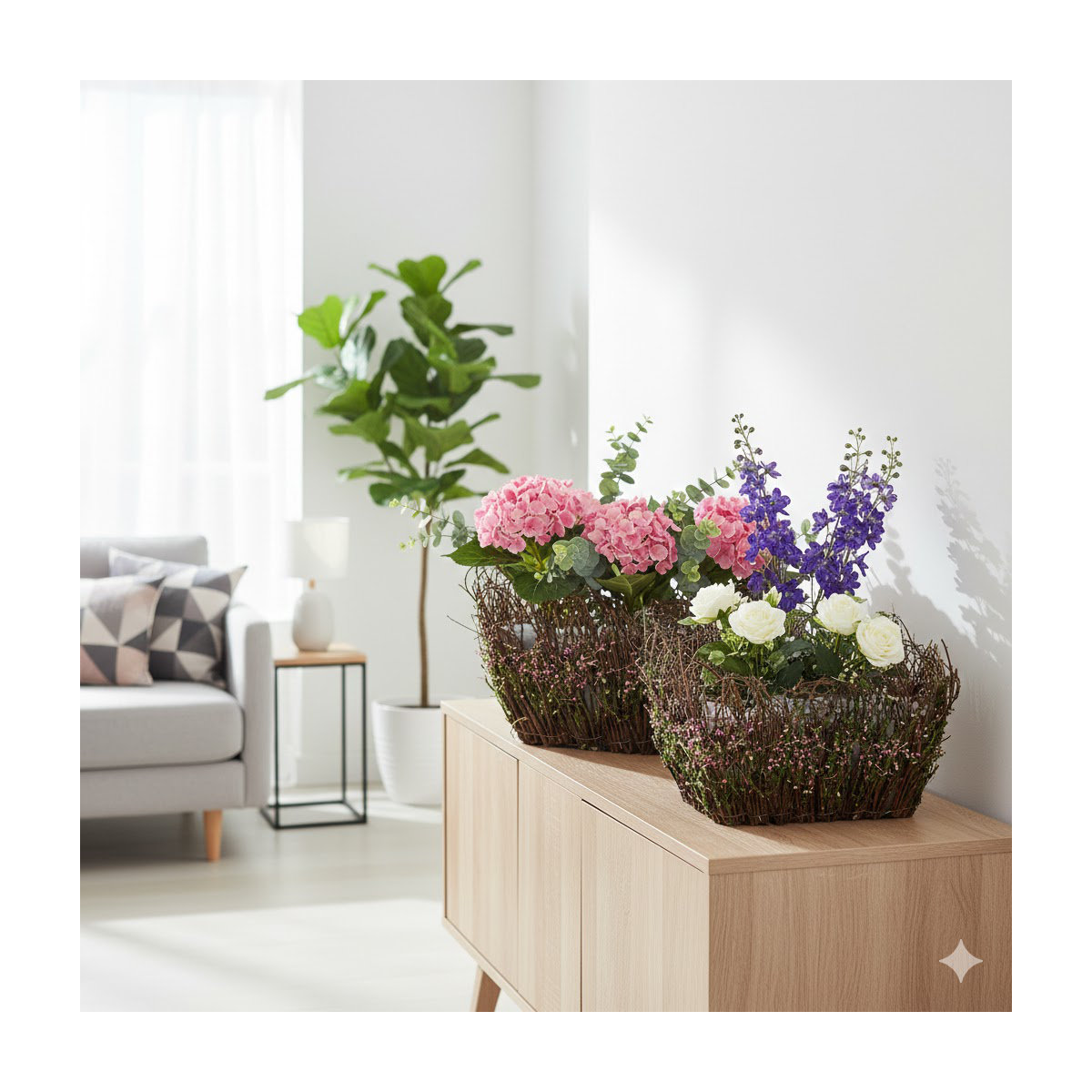 Ophelia & Co. Stems Decoration 2 Piece Basket Set & Reviews | Wayfair