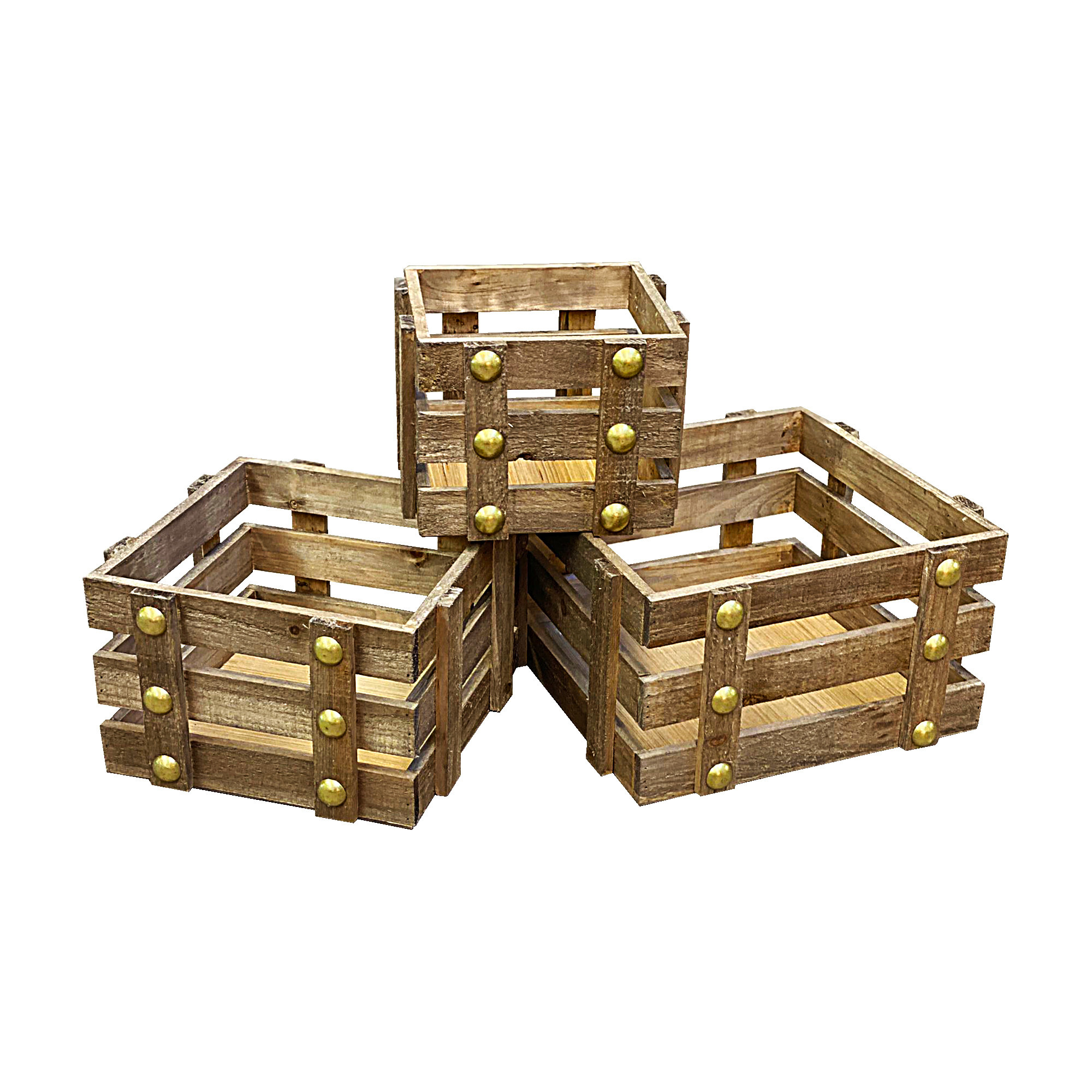 Loon Peak® 3 Piece Solid Wood Crate Set | Wayfair