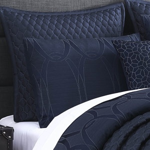 Riverbrook Home Destiny Dark Blue Comforter Set & Reviews | Wayfair