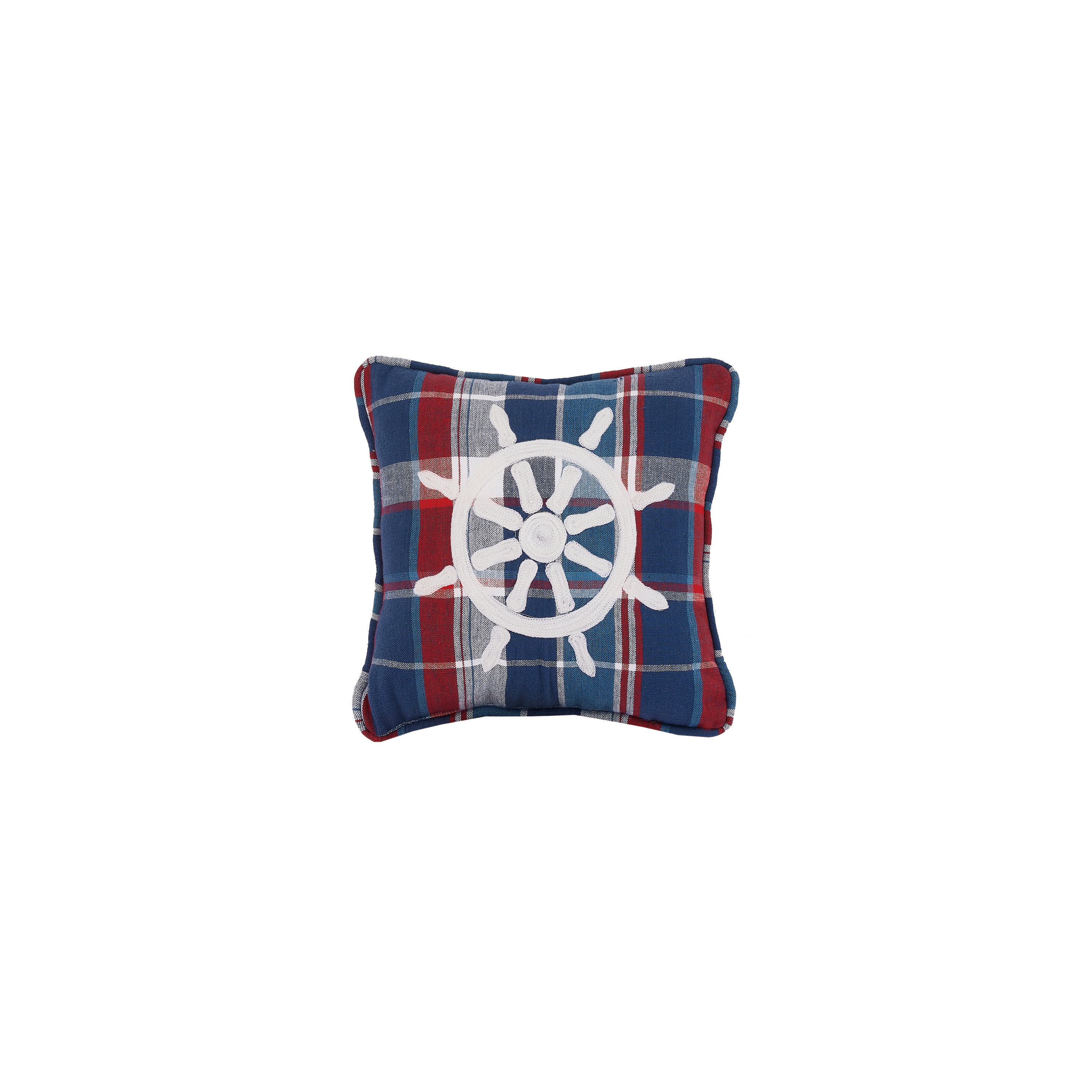 Laurel and Mayfair Picnic Plaid Ship's Wheel Embroidered Cotton Mini ...
