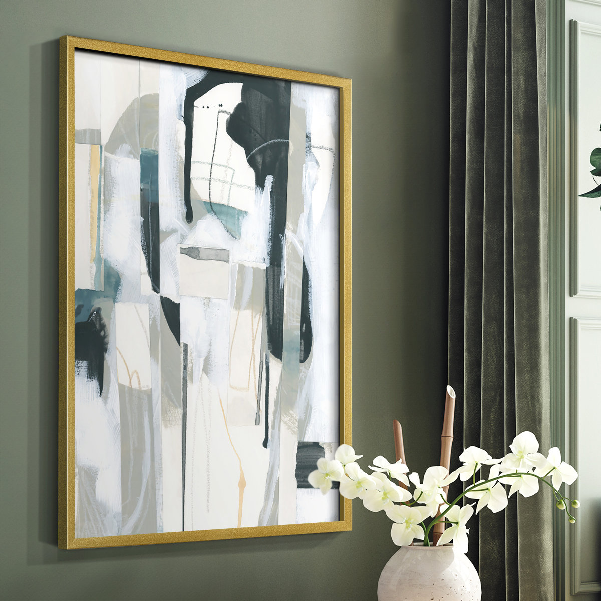 Wrought Studio™ Sea Cavern Strata II Framed Print - Solid Wood | Wayfair