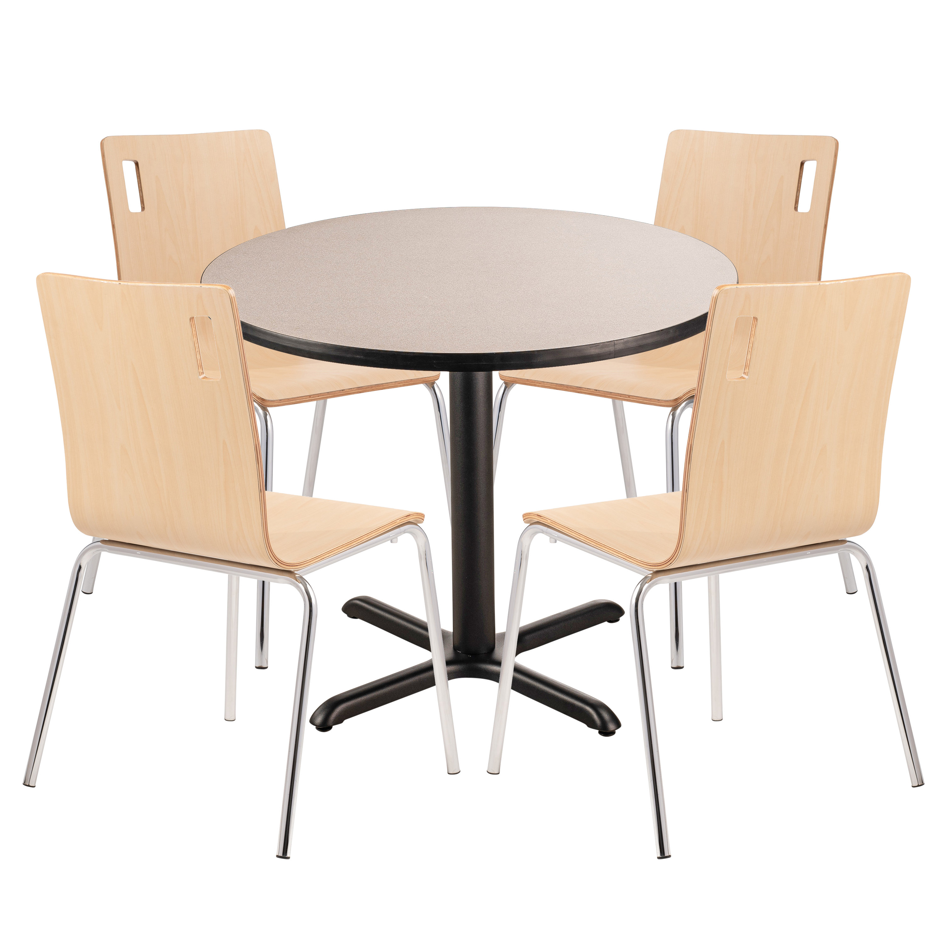 National Public Seating 5 Piece Round Breakroom Table and Chair Set by ...