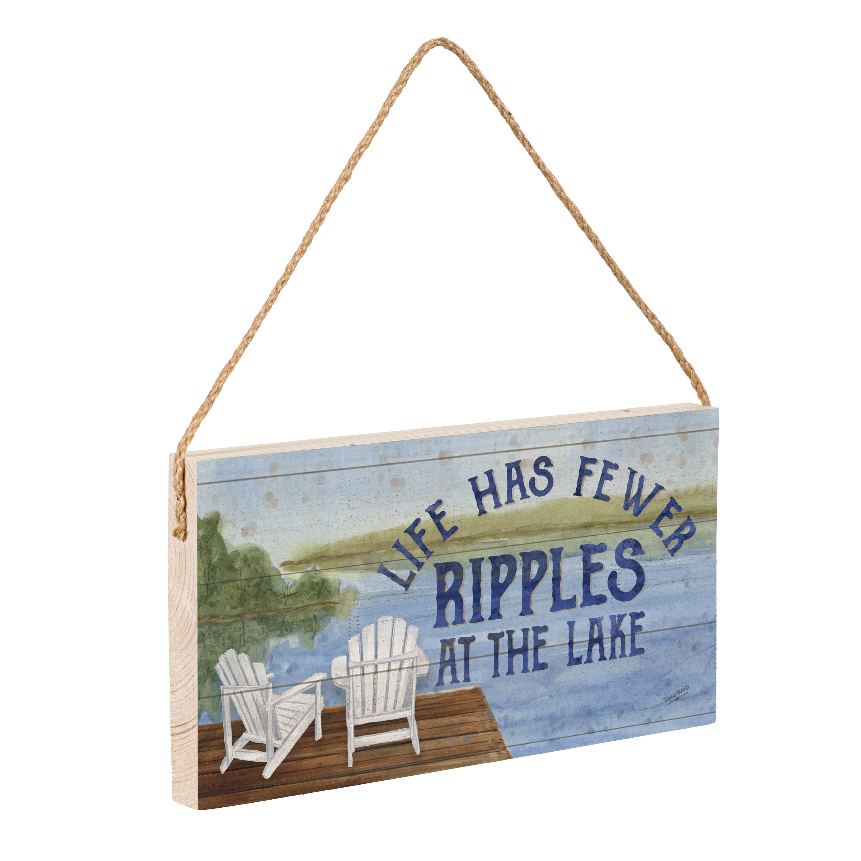 Highland Dunes Lake View Hanging Sign Ripples at the Lake 11x6" | Wayfair