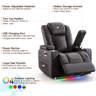 Ivy Bronx Power Recliner Sofa With Adjustable Headrest, LED Lights ...