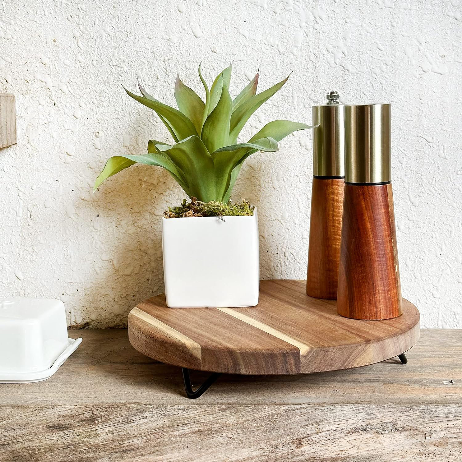 Millwood Pines Decorative Round Wood Riser For Display,Pedestal Tray ...