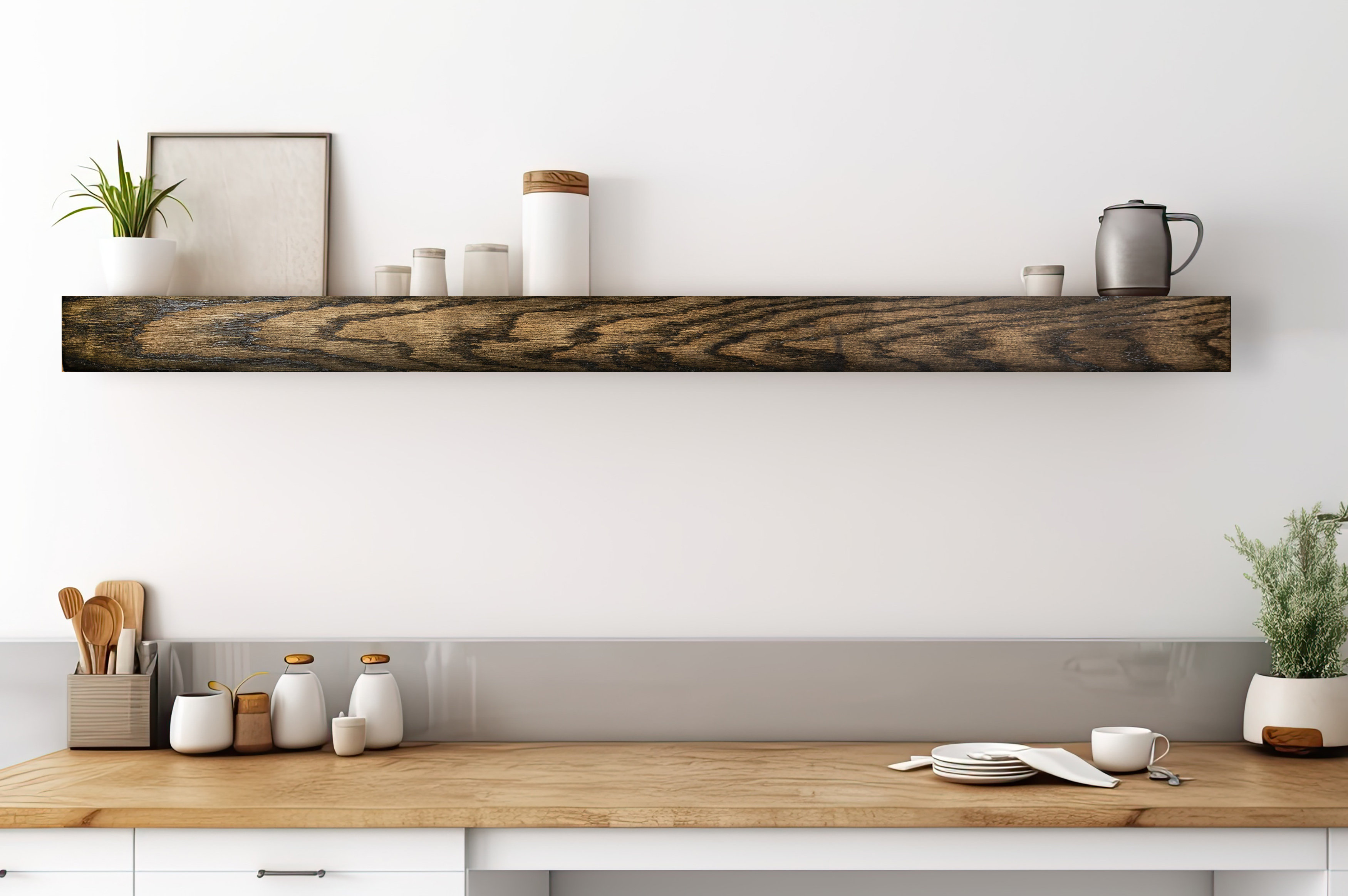 The Twillery Co.® Tyringham Oak Solid Wood Floating Shelf | Wayfair