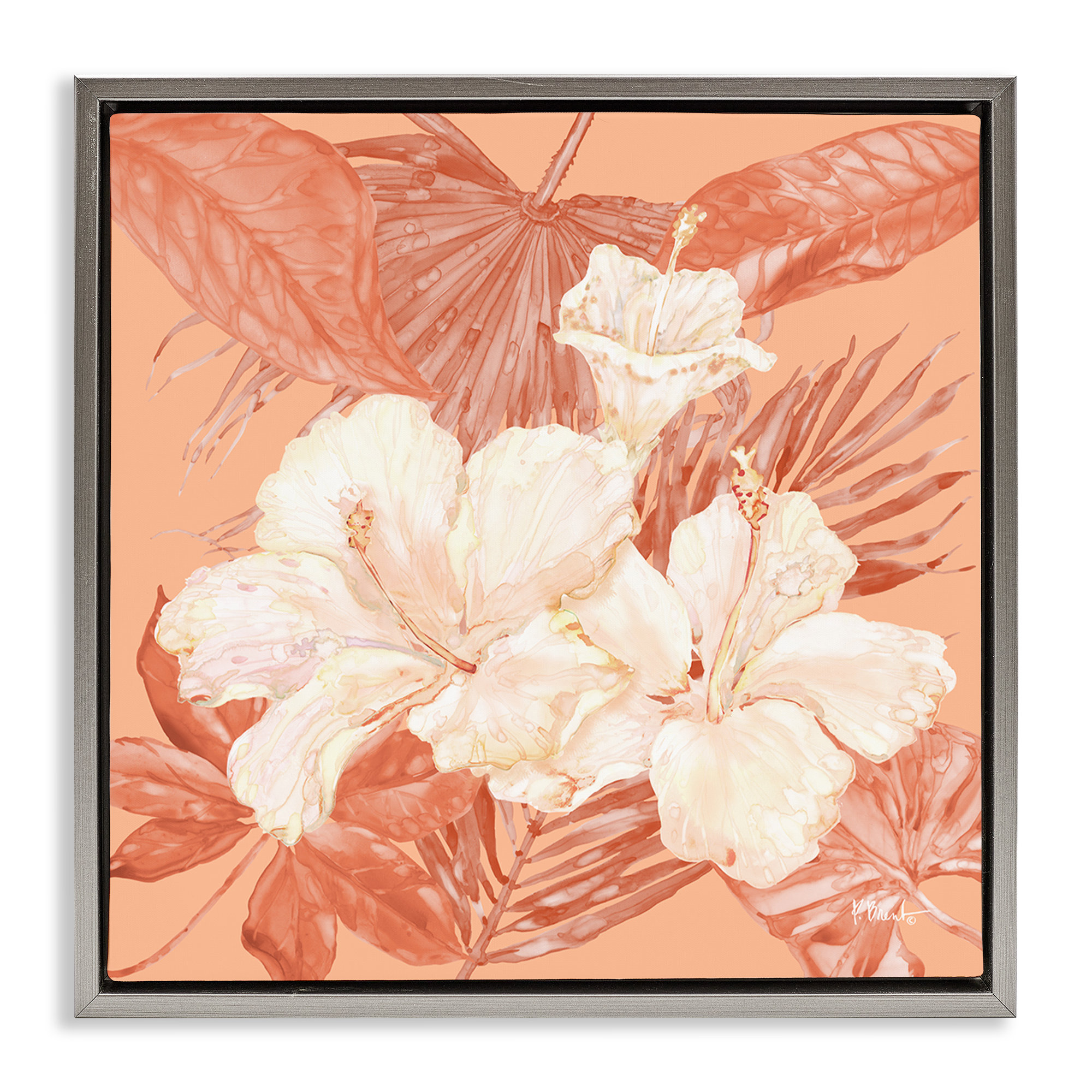 Bay Isle Home™ Hibiscus & Palm Bundle Floater Canvas Wall Art by Paul ...