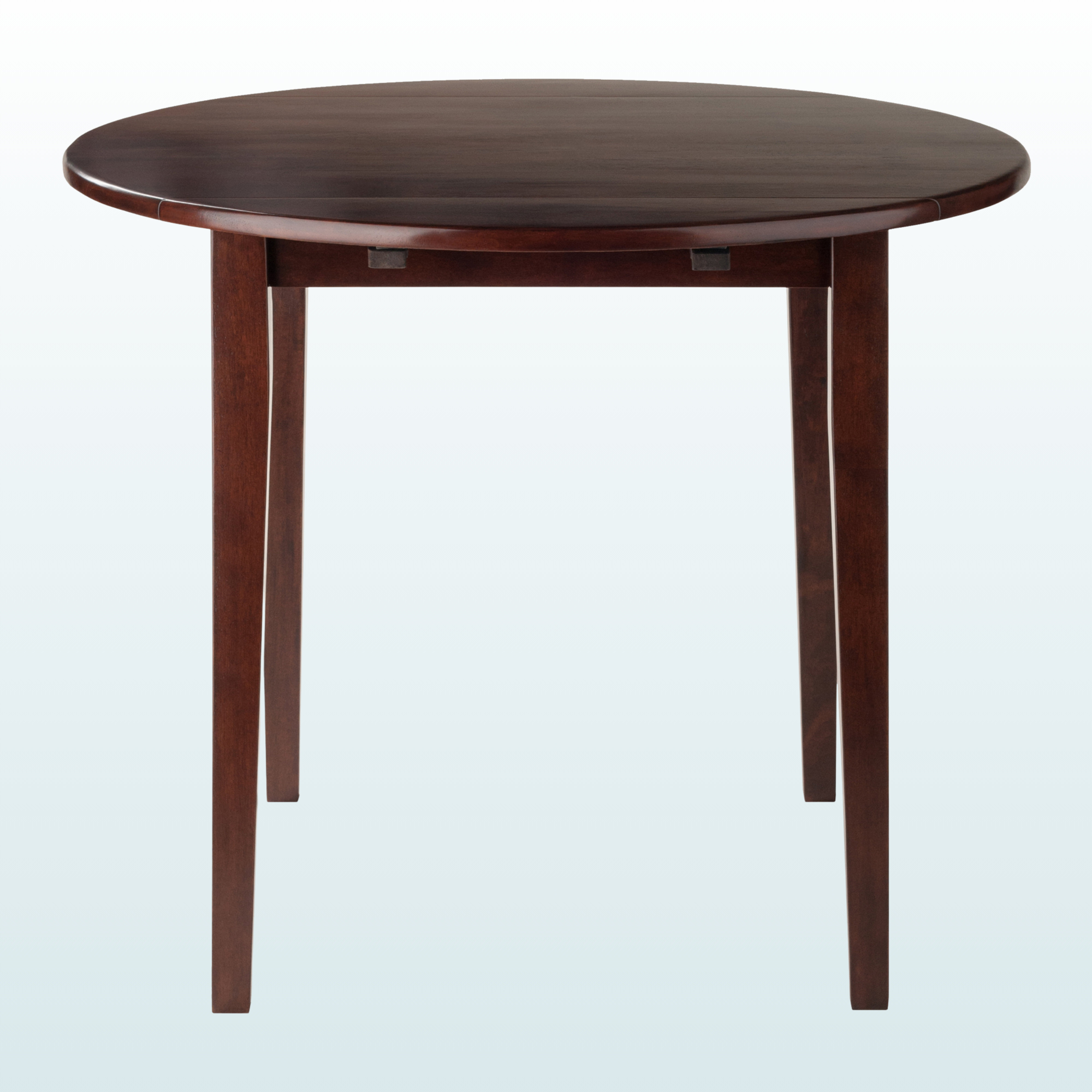 Winston Porter Rufus Walnut Round Drop Leaf Dining Table | Wayfair