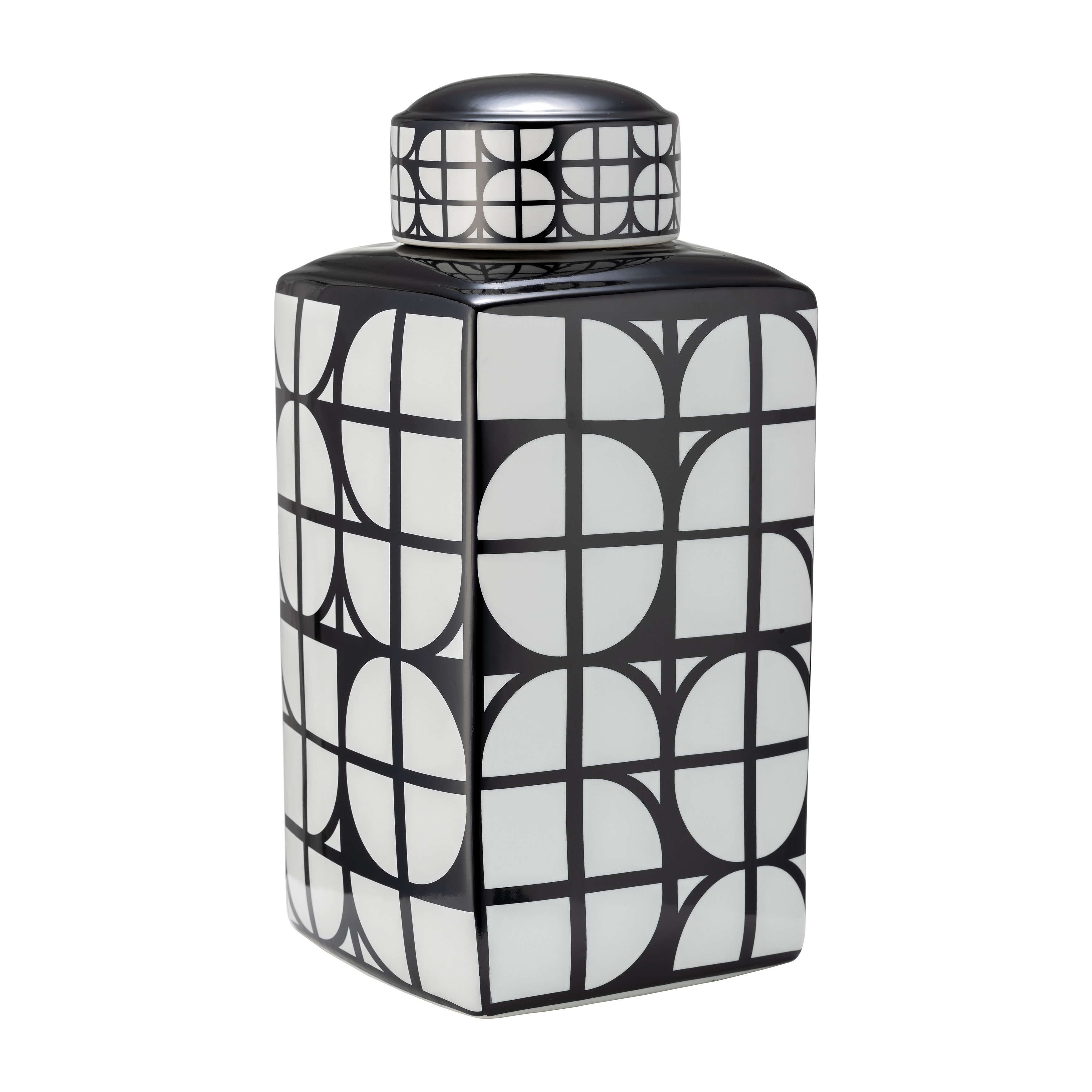 Corrigan Studio® Lerryn Modern Stoneware and Ceramic Jar with Geometric ...