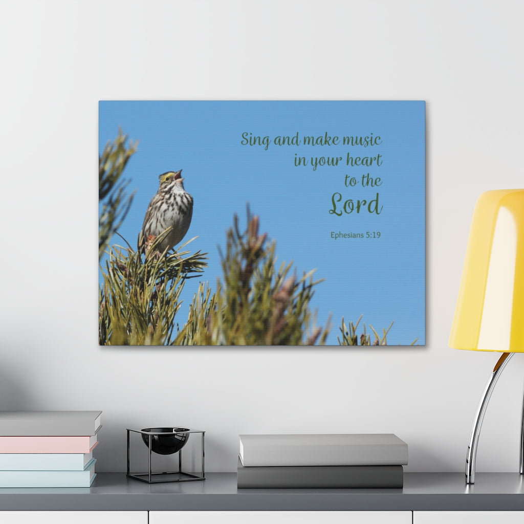 Trinx Sing And Make Music Ephesians 5:19 Bible Verse Canvas Christian ...