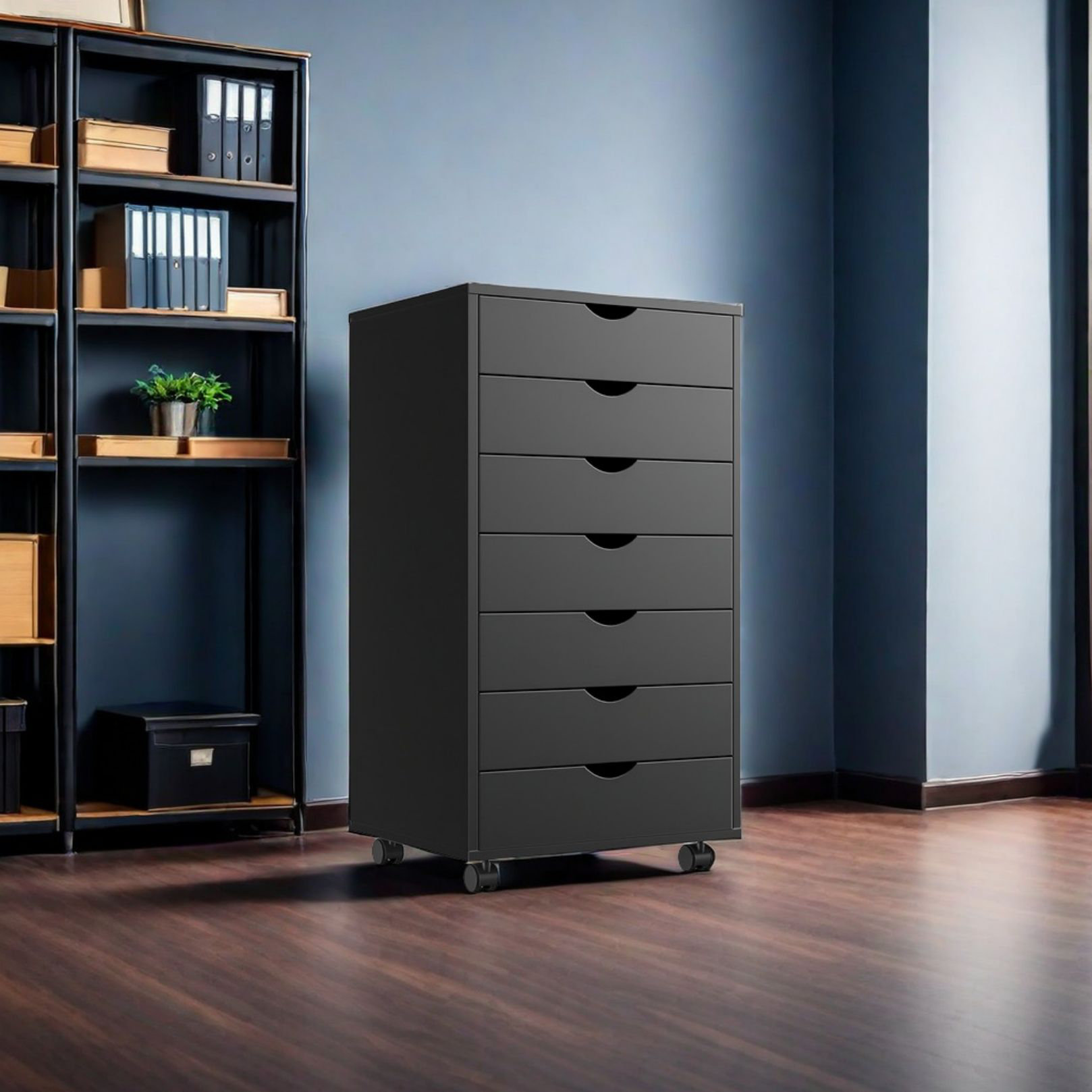 Ebern Designs 7-drawers Cabinet With Wheels, File Cabinet Rolling ...