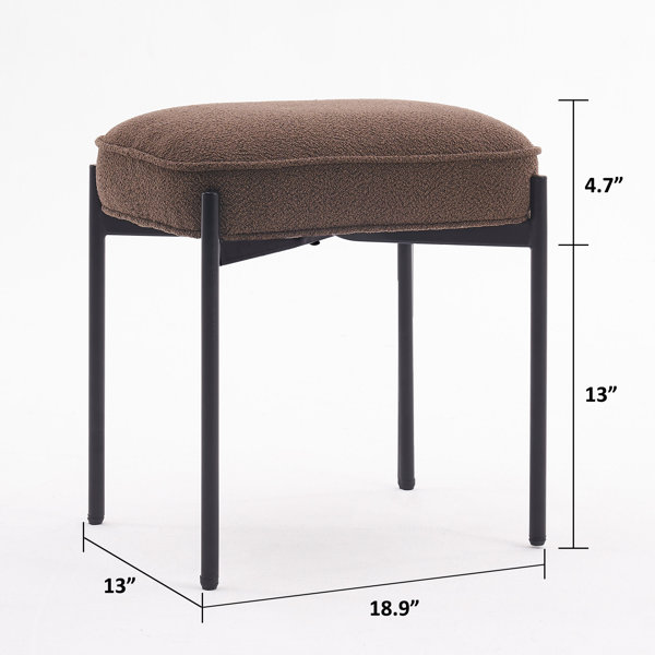 Ebern Designs Romere Vanity Stool Fabric Upholstered Accent Stool ...