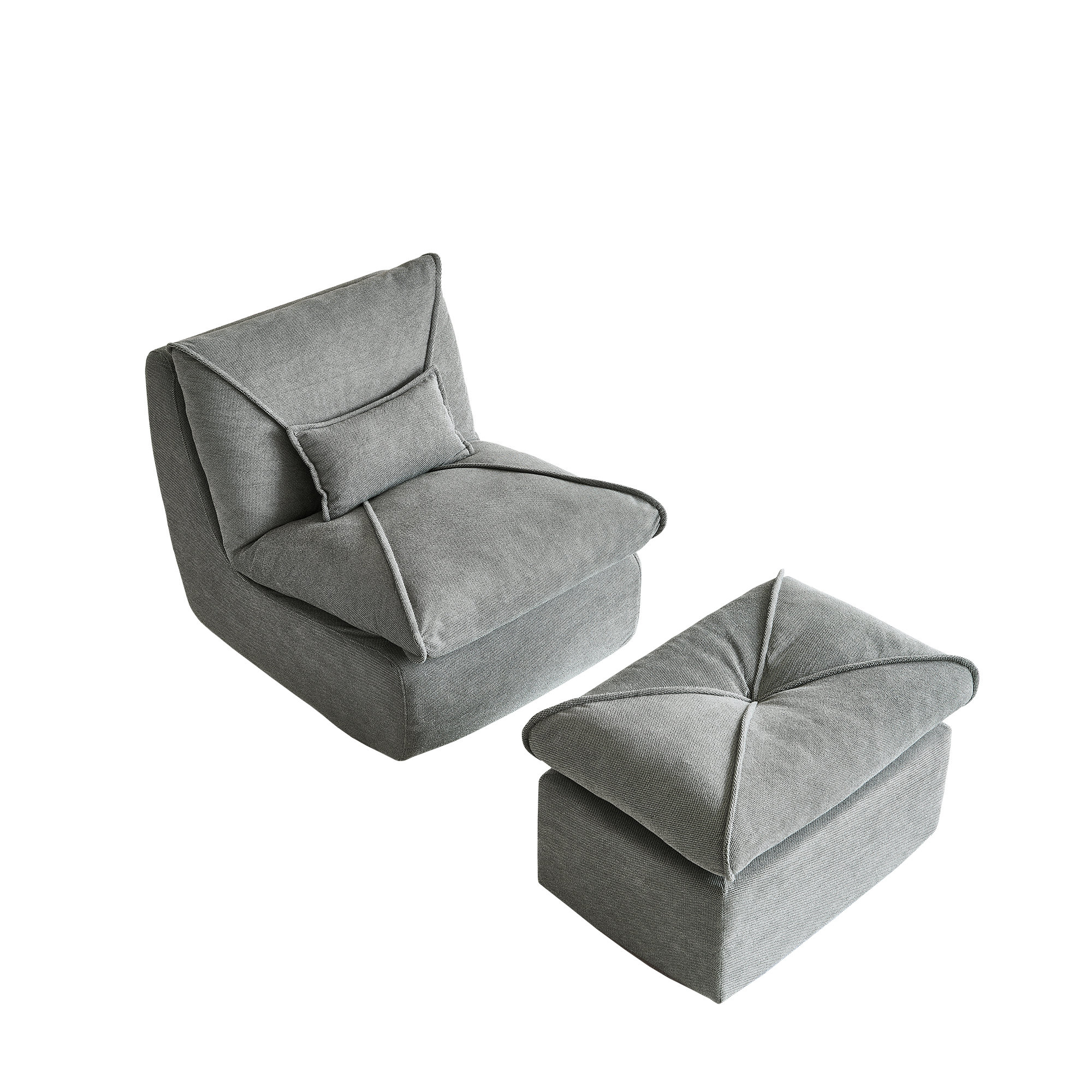 Latitude Run® Armless Bean Bag Set With Ottoman (set Of 2) | Wayfair