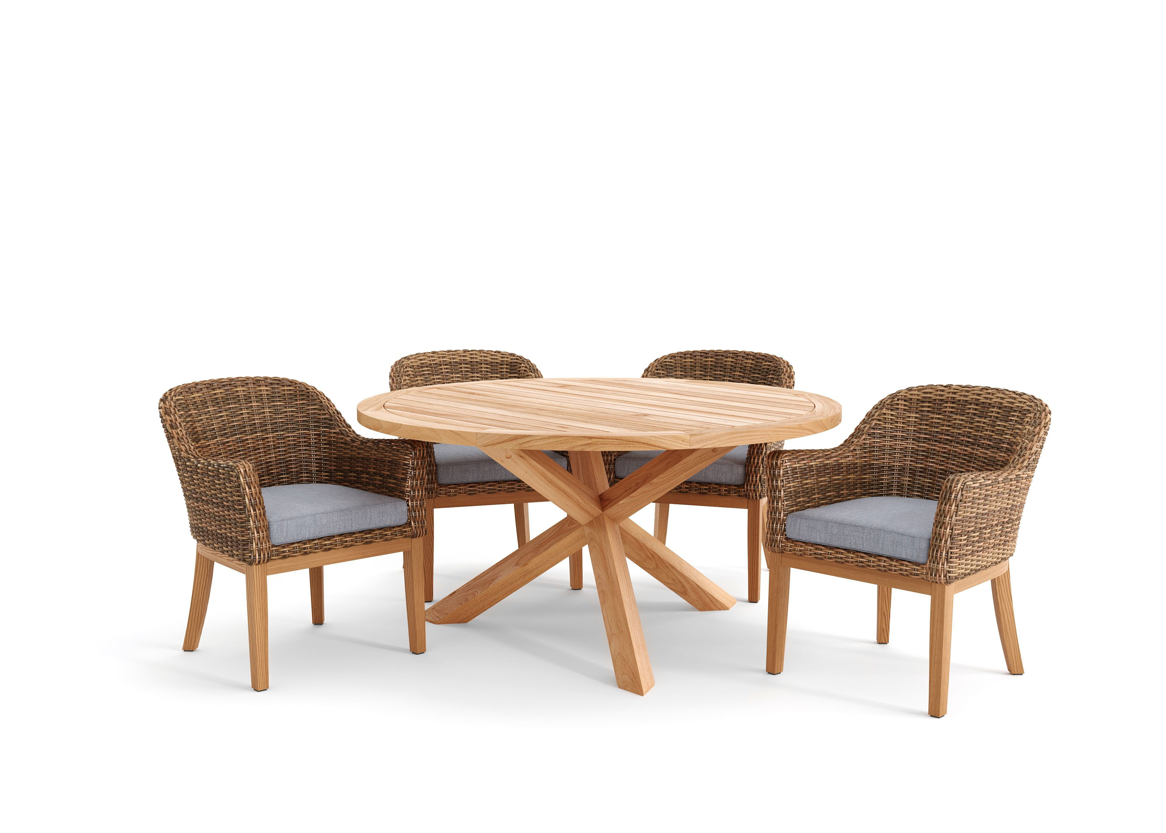 Winston Truss Dining Set with All-Natural 60-inch Dining Table, 4 ...